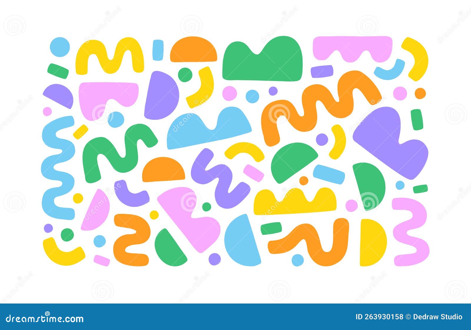 Fun Colorful Abstract Doodle Shape Set Stock Vector - Illustration of ...