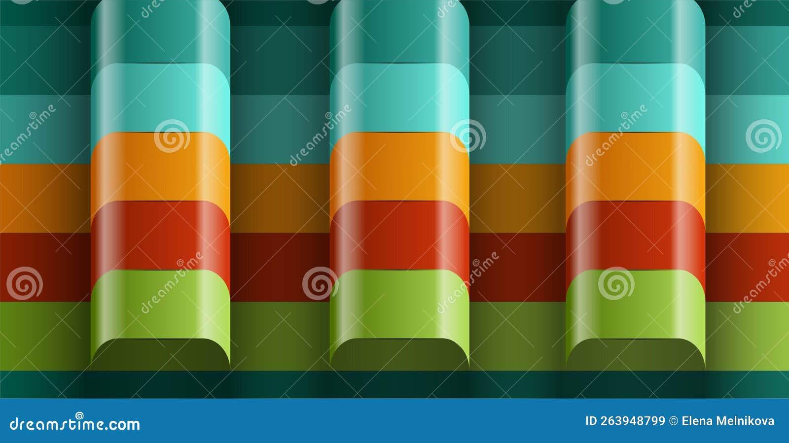 Striped Bright Background with Colorful Ribbons, Orange, Red and Green ...