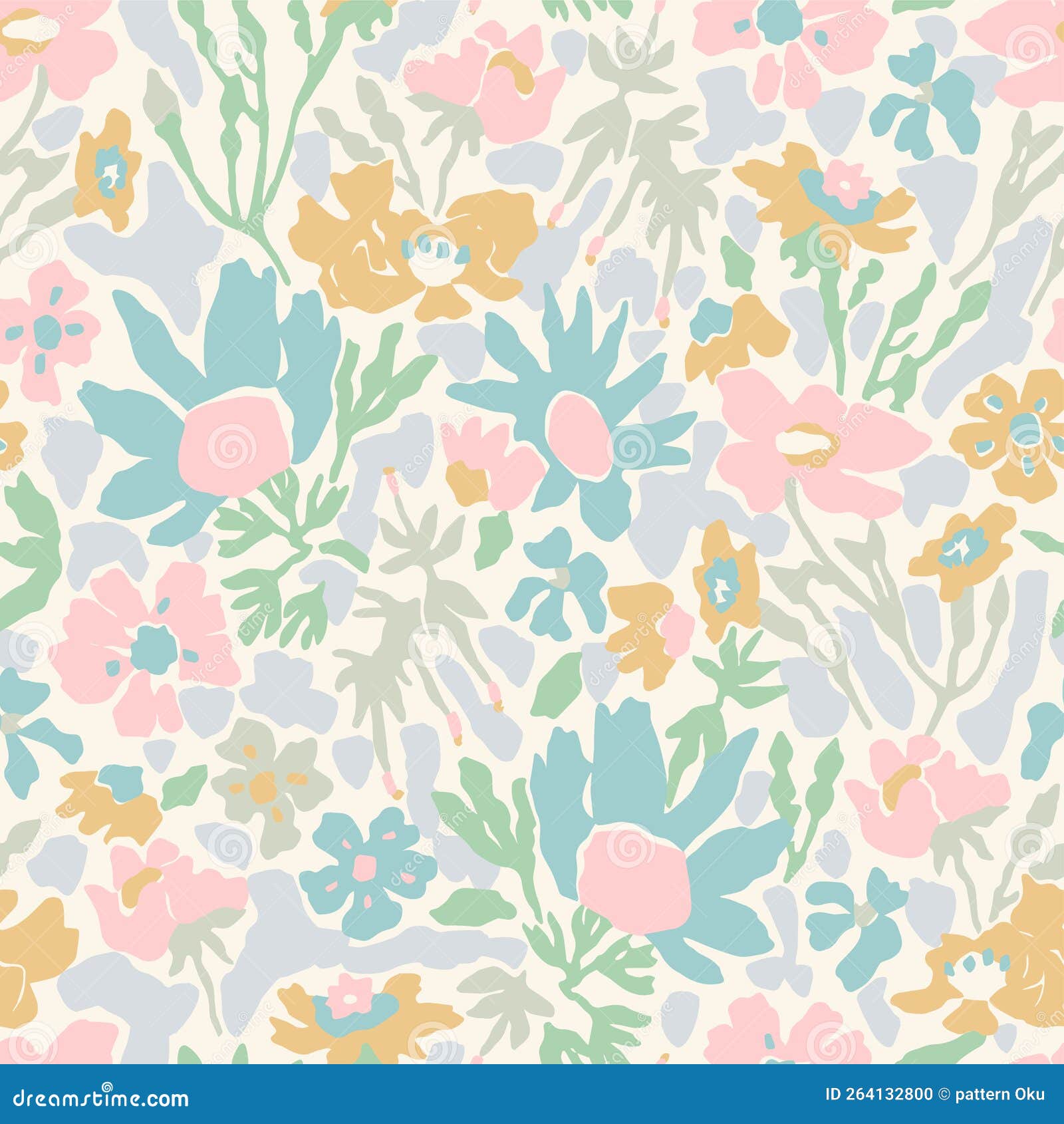 Vector Floral Ditsy Illustration Seamless Repeat Pattern Stock Vector ...