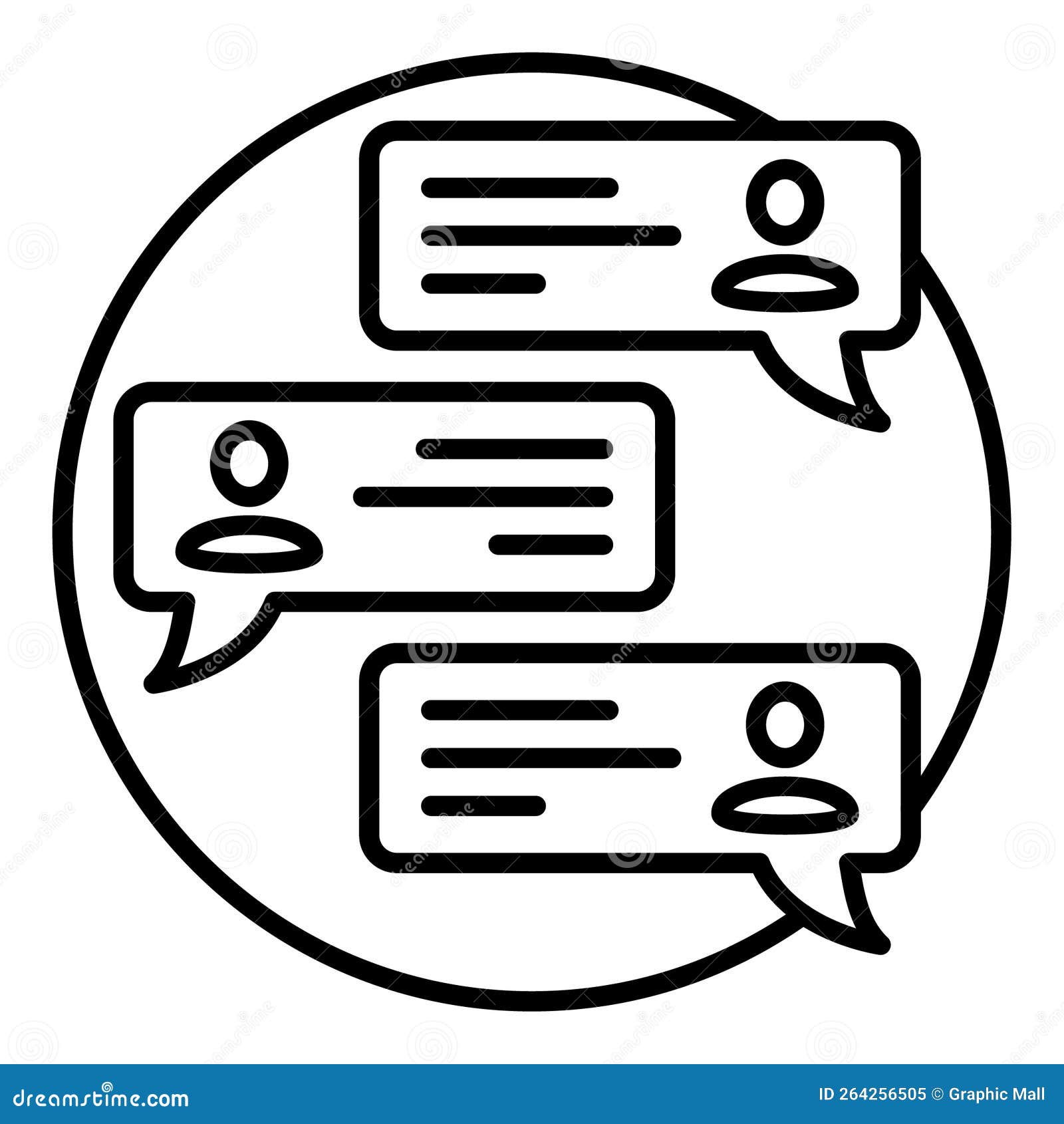 Outline Icon for Discussion Feedback. Stock Vector - Illustration of ...