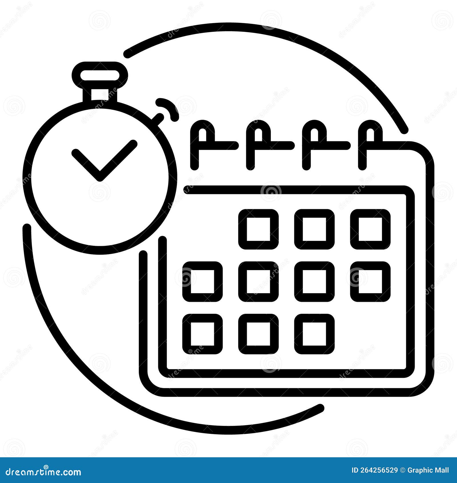 Outline Icon for Appointment Time. Stock Illustration - Illustration of ...