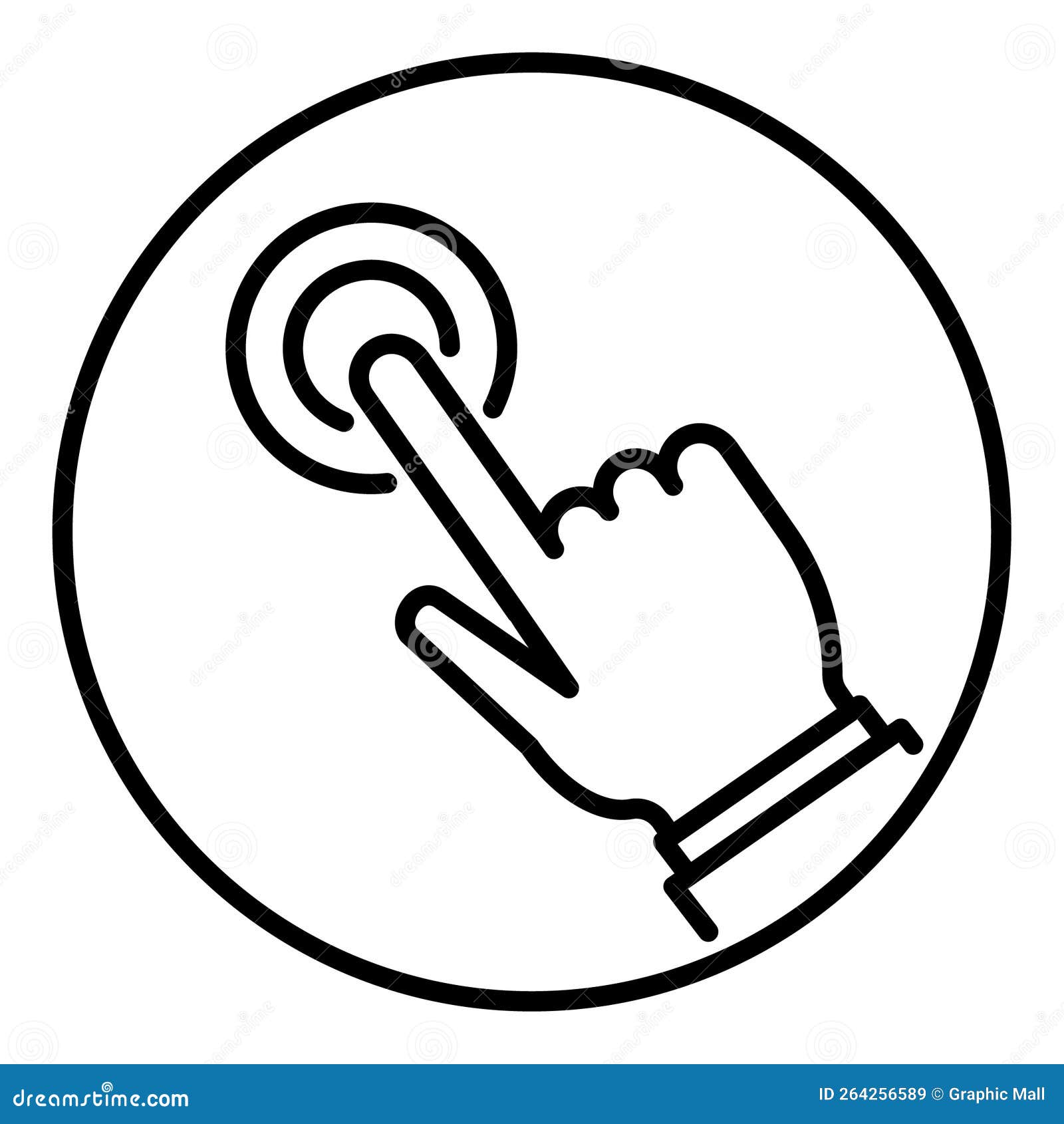Outline Icon for Finger Touch. Stock Vector - Illustration of ...