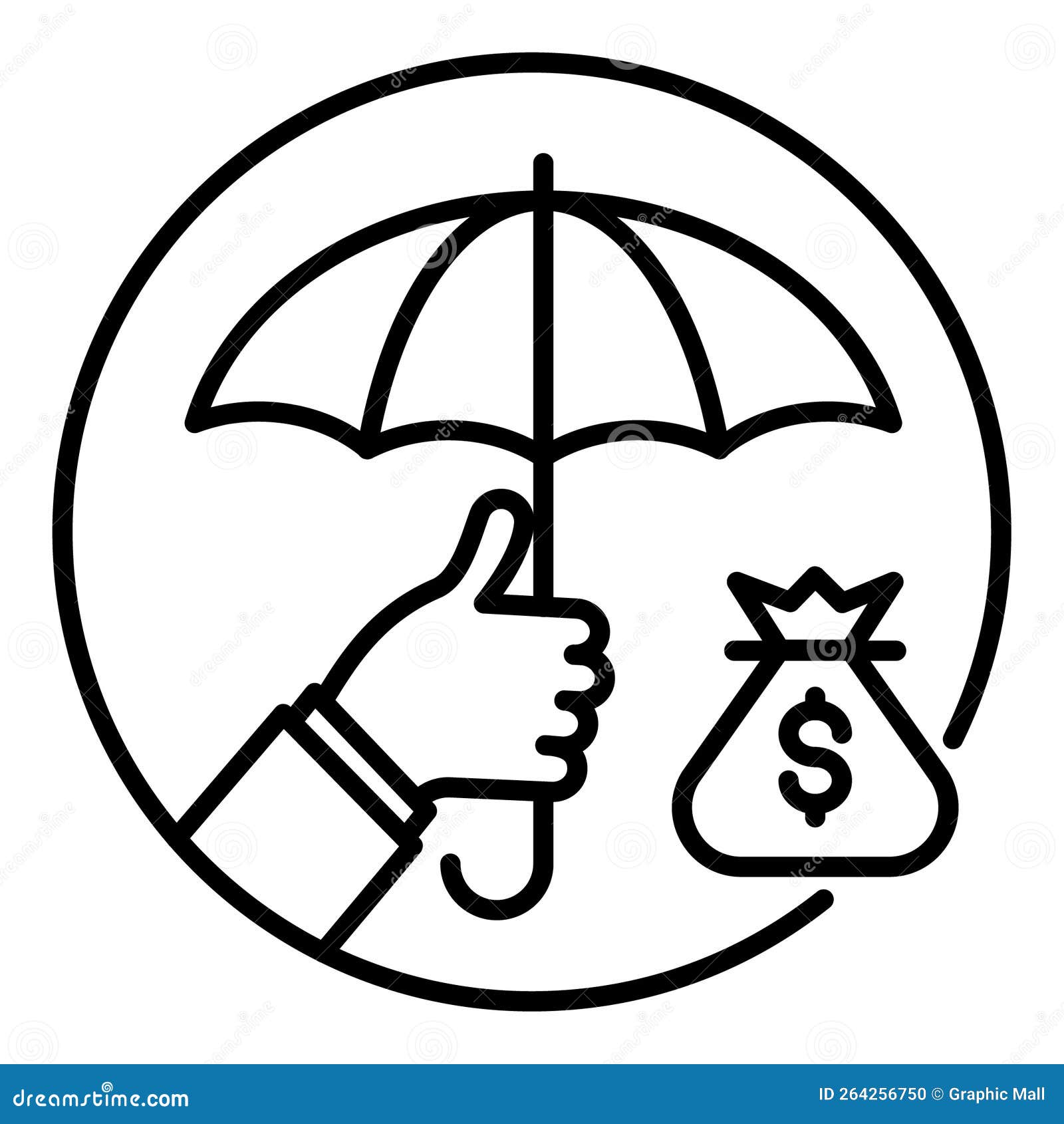 Outline Icon for Money Insurance. Stock Vector - Illustration of symbol ...