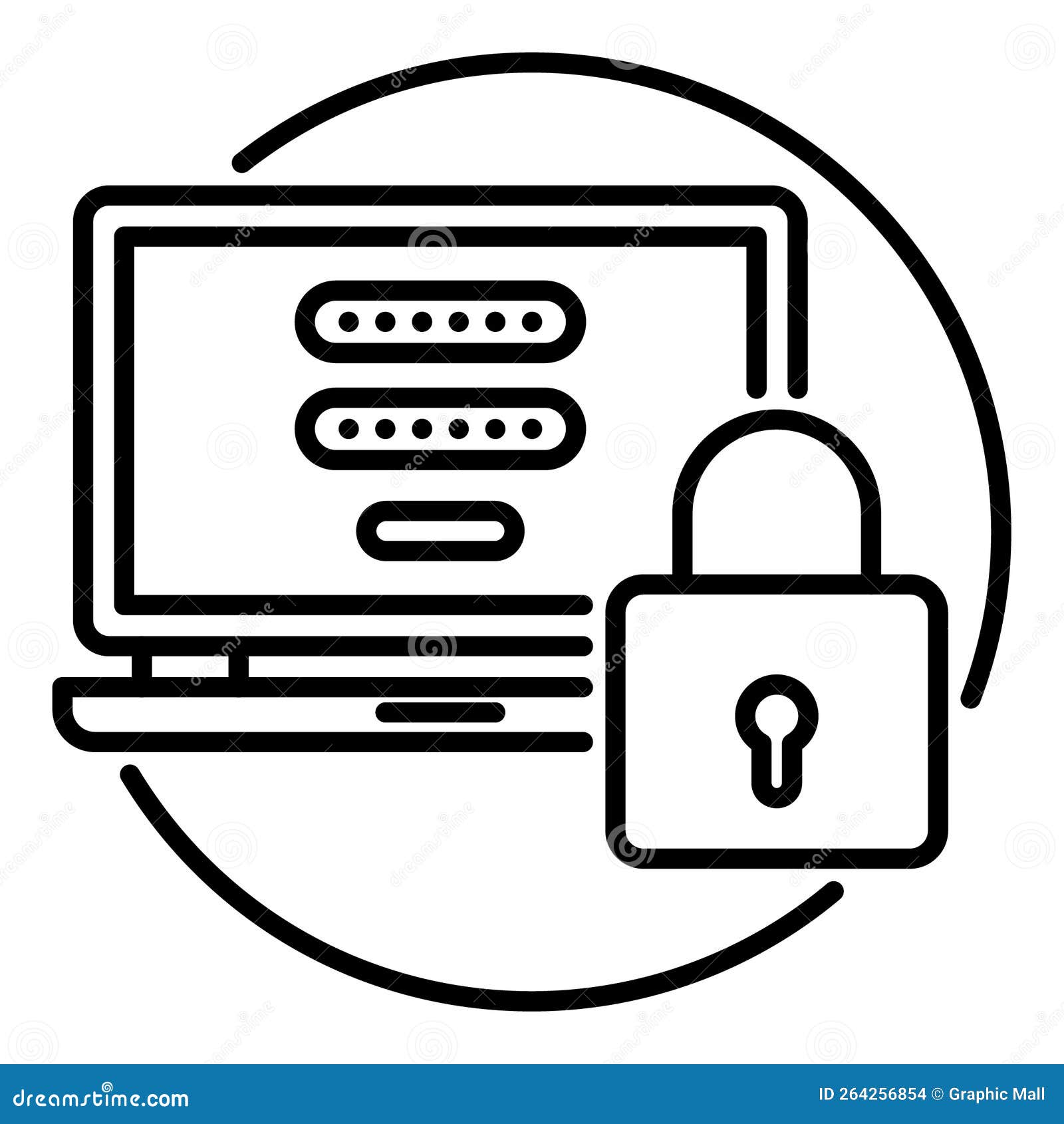 Outline Icon for Account User Id Lock. Stock Illustration ...