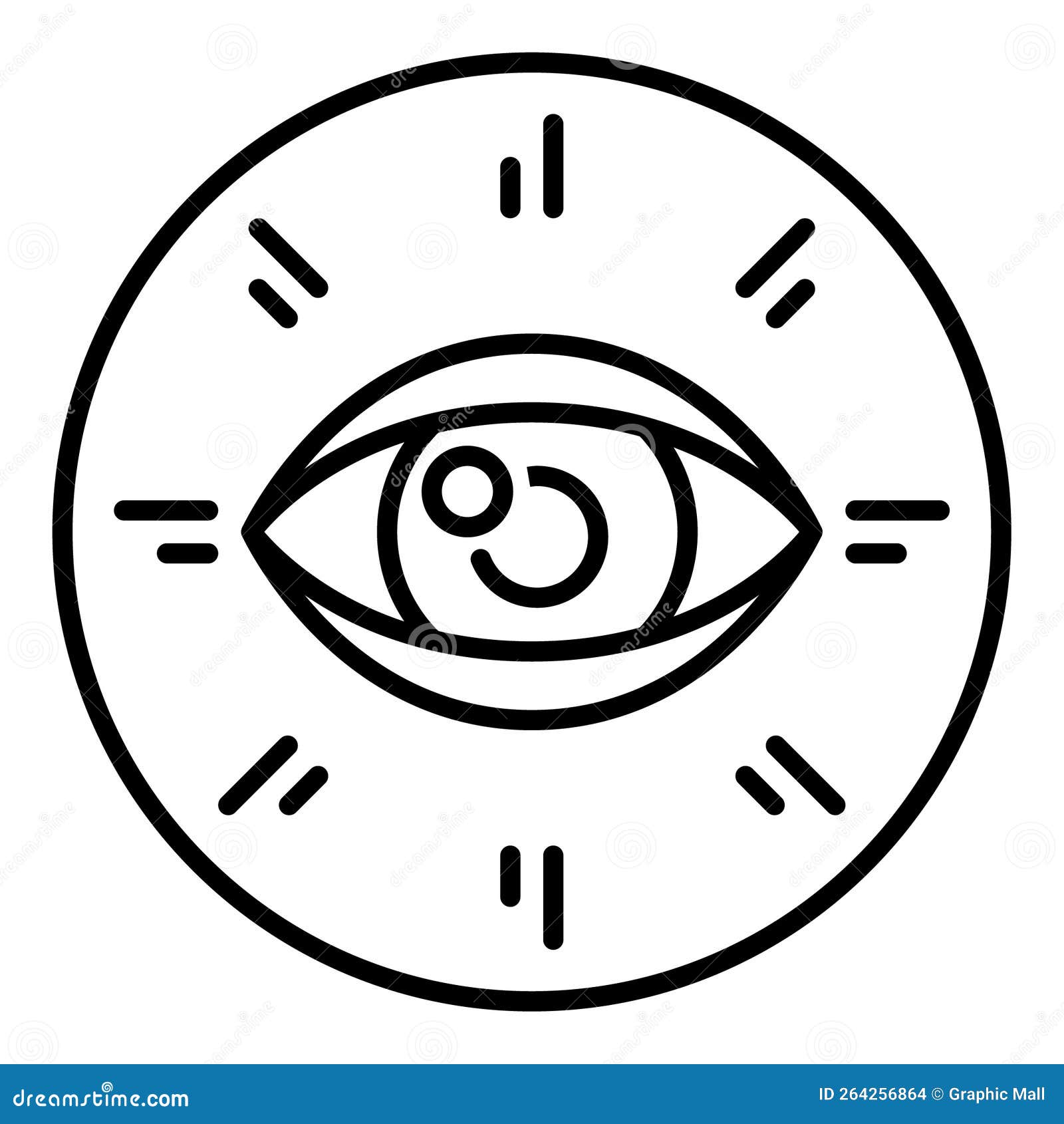 Outline icon for eye look. stock vector. Illustration of symbol - 264256864