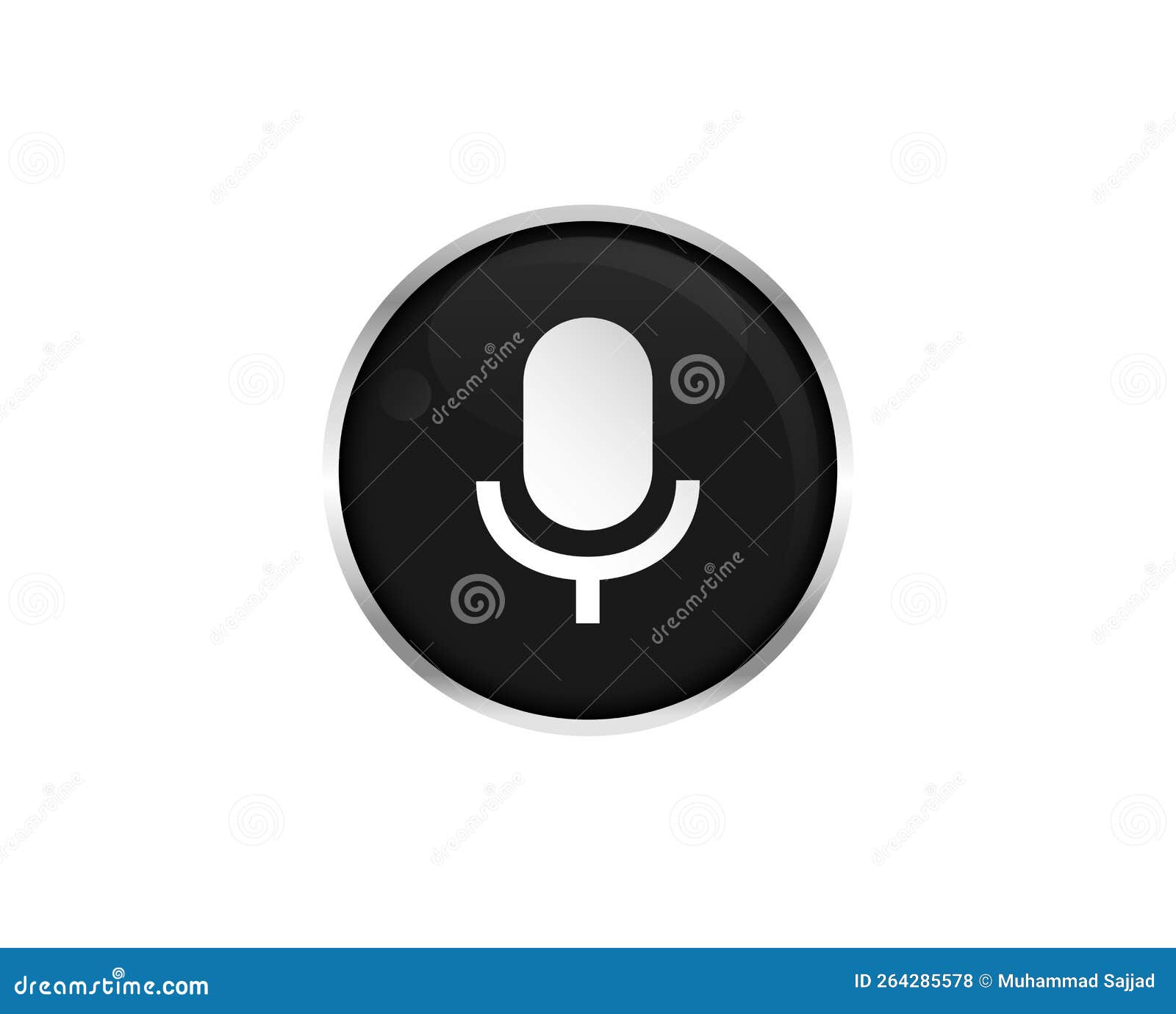 Set of Microphone Mic Sound Icon Symbol Flat Vector Design Stock ...