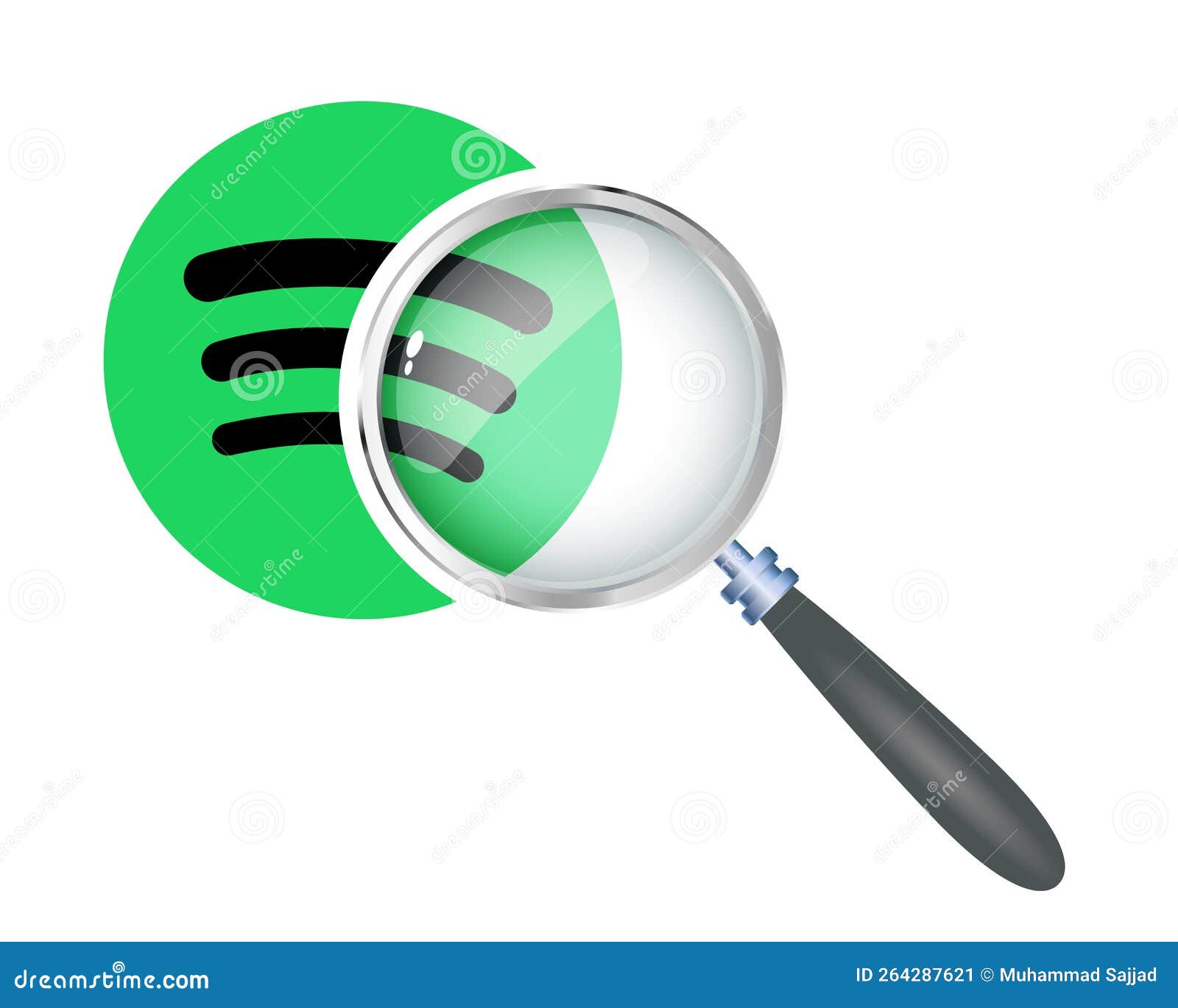 Spotify Social Media Icon with Magnifying Glass Vector Editorial Photo ...