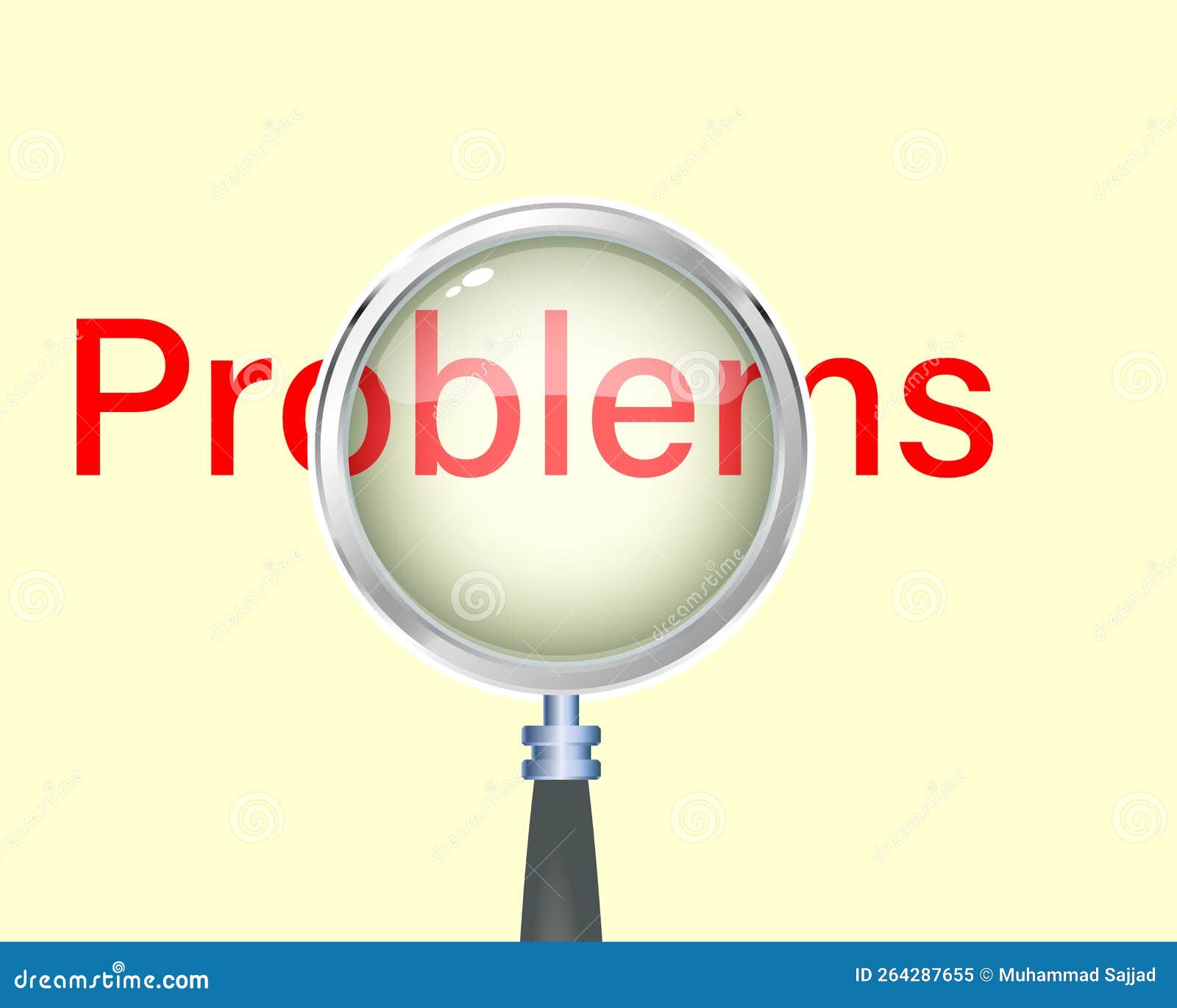 Problems Text Focused with Magnifying Glass Vector Stock Illustration ...