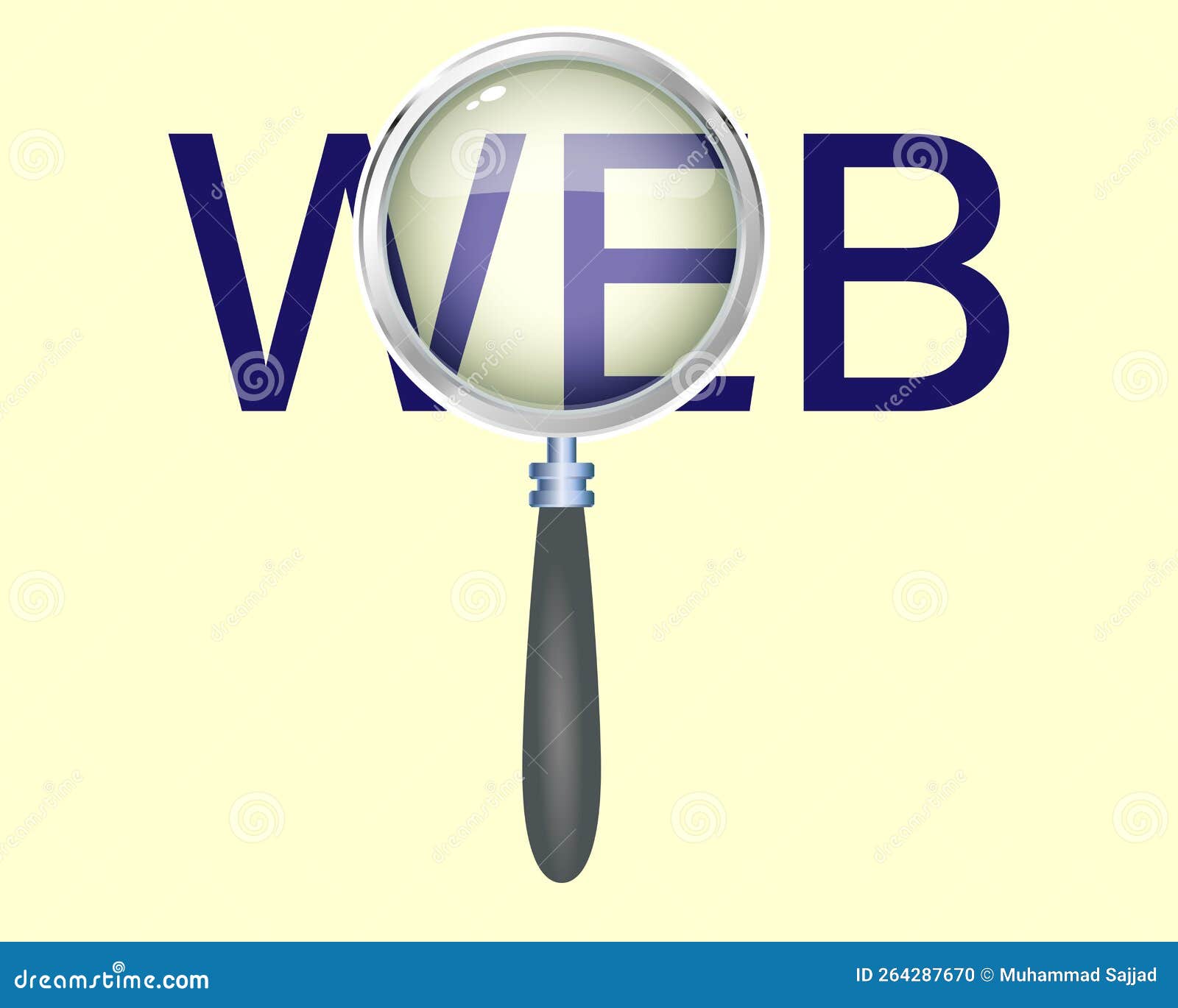 Web Text Focused with Magnifying Glass Vector Stock Illustration ...