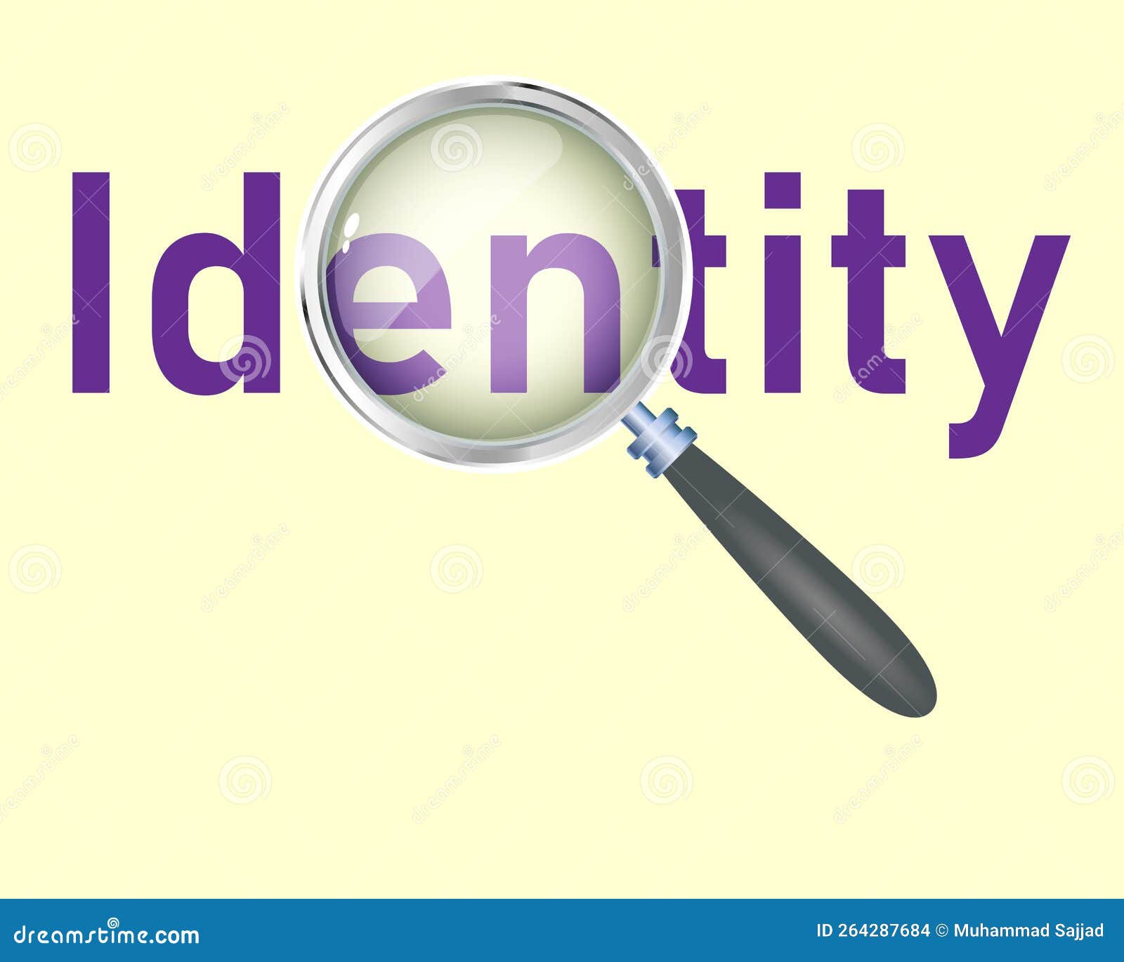 Identity Text Focused with Magnifying Glass Vector Stock Illustration ...
