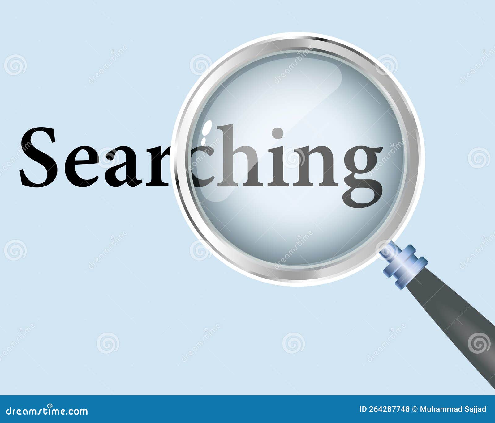 Searching Text Focused with Magnifying Glass Vector Stock Illustration ...
