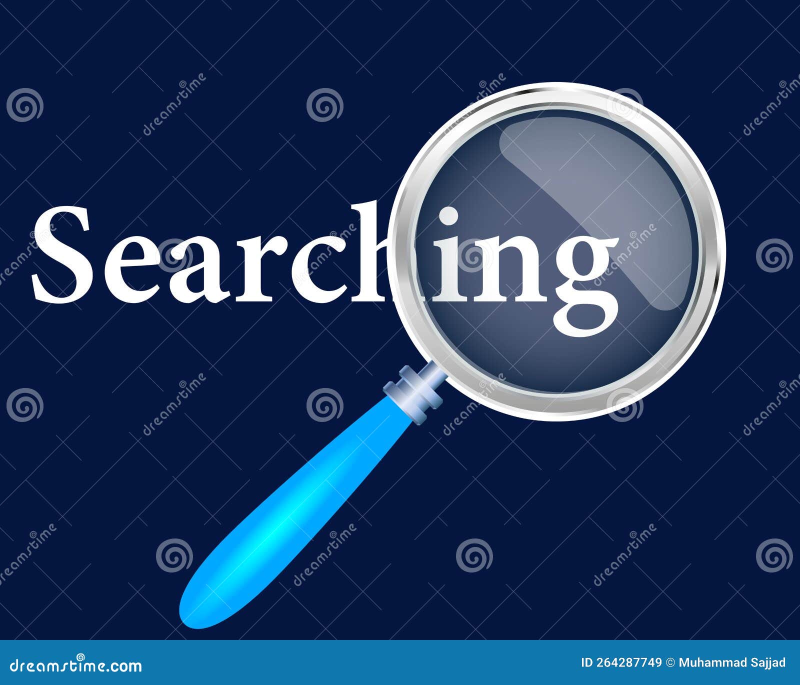 Searching Text Focused with Magnifying Glass Vector Stock Illustration ...