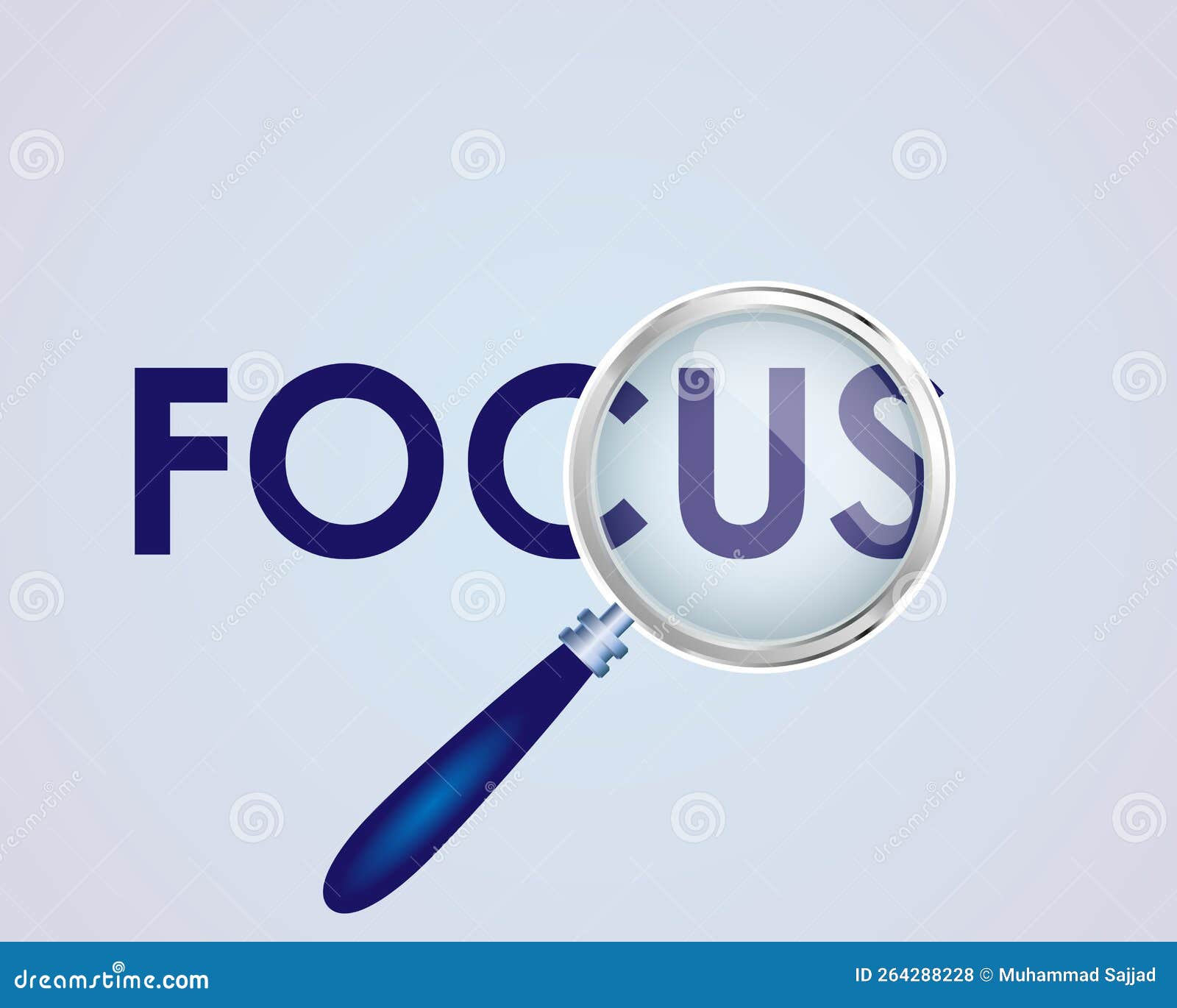Focus Text Focused with Magnifying Glass Vector Stock Illustration ...