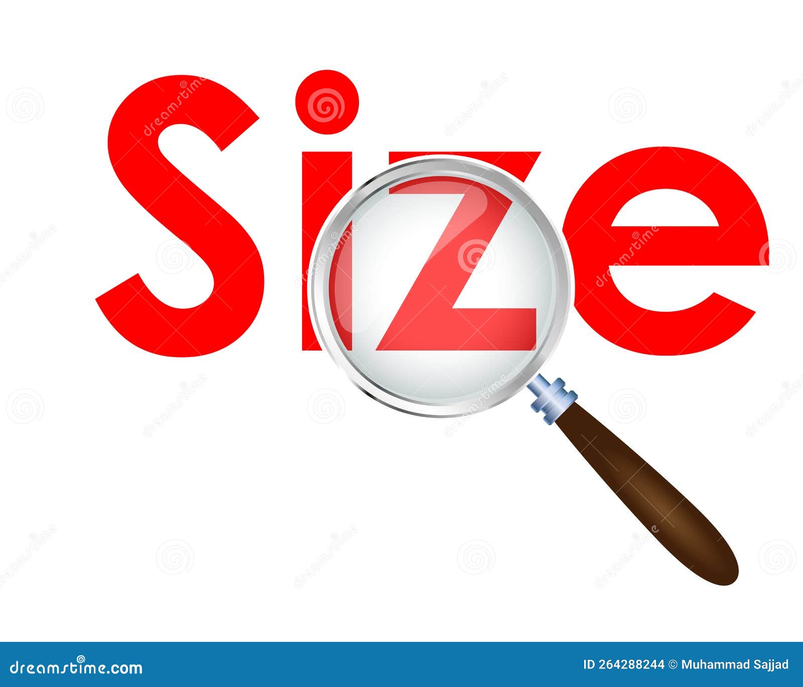 Size Text Focused with Magnifying Glass Vector Stock Illustration ...