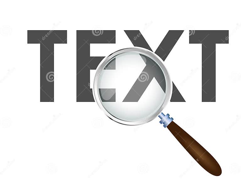Text Word Focused with Magnifying Glass Vector Stock Illustration ...