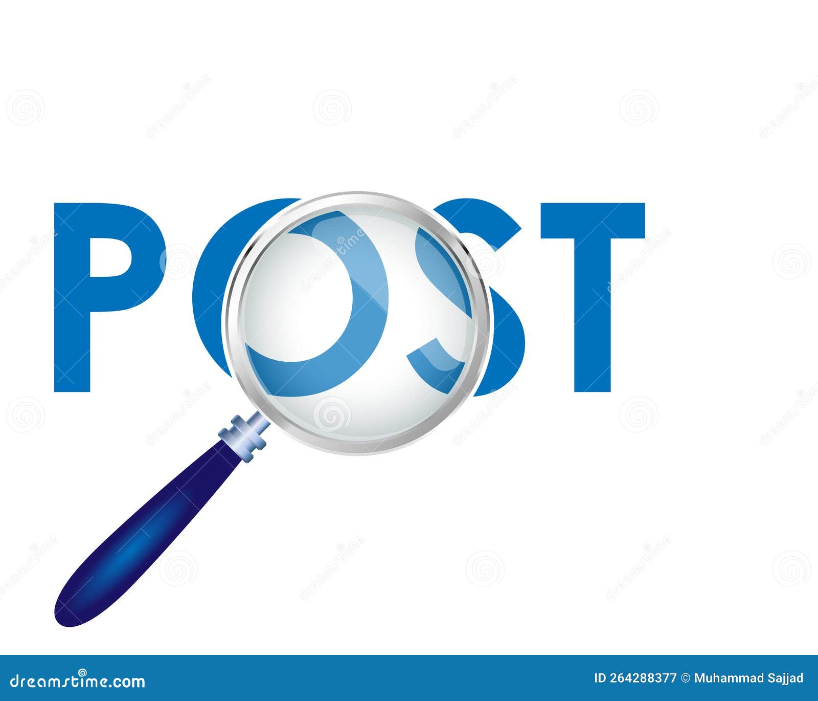 Post Text Focused with Magnifying Glass Vector Stock Illustration ...