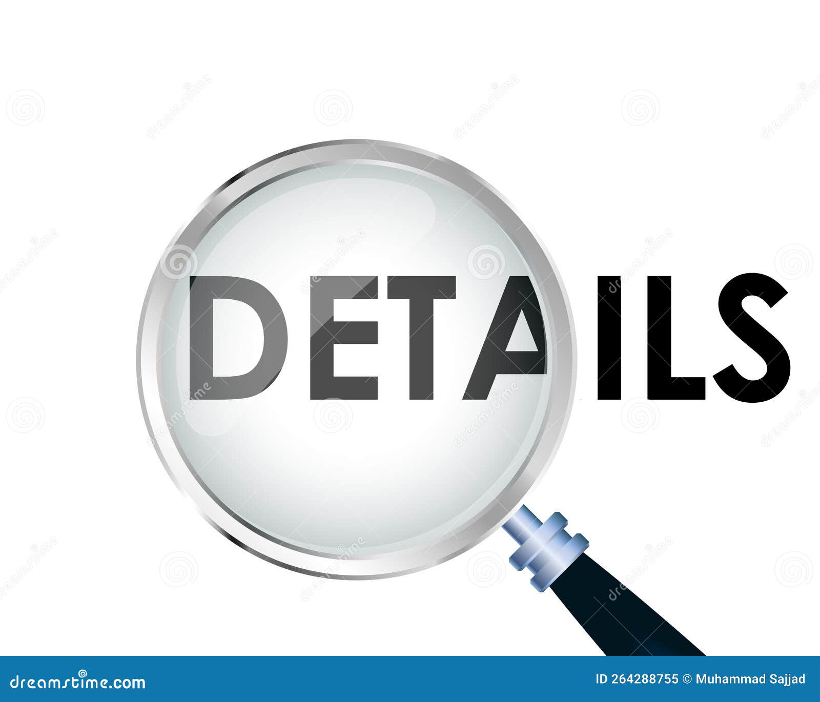 Details Text Focused with Magnifying Glass Vector Stock Illustration ...