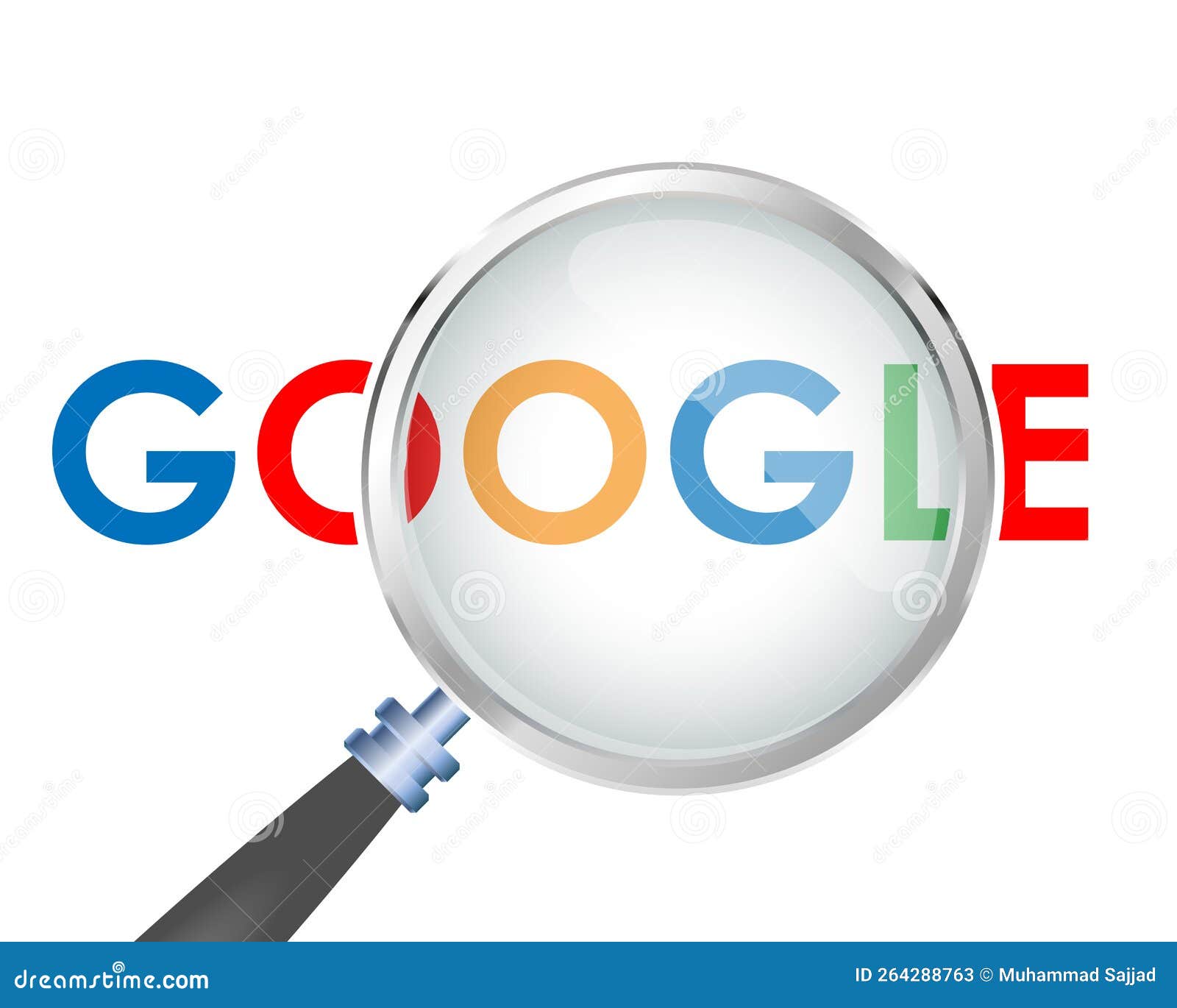 Google Text Focused with Magnifying Glass Vector Editorial Stock Photo ...