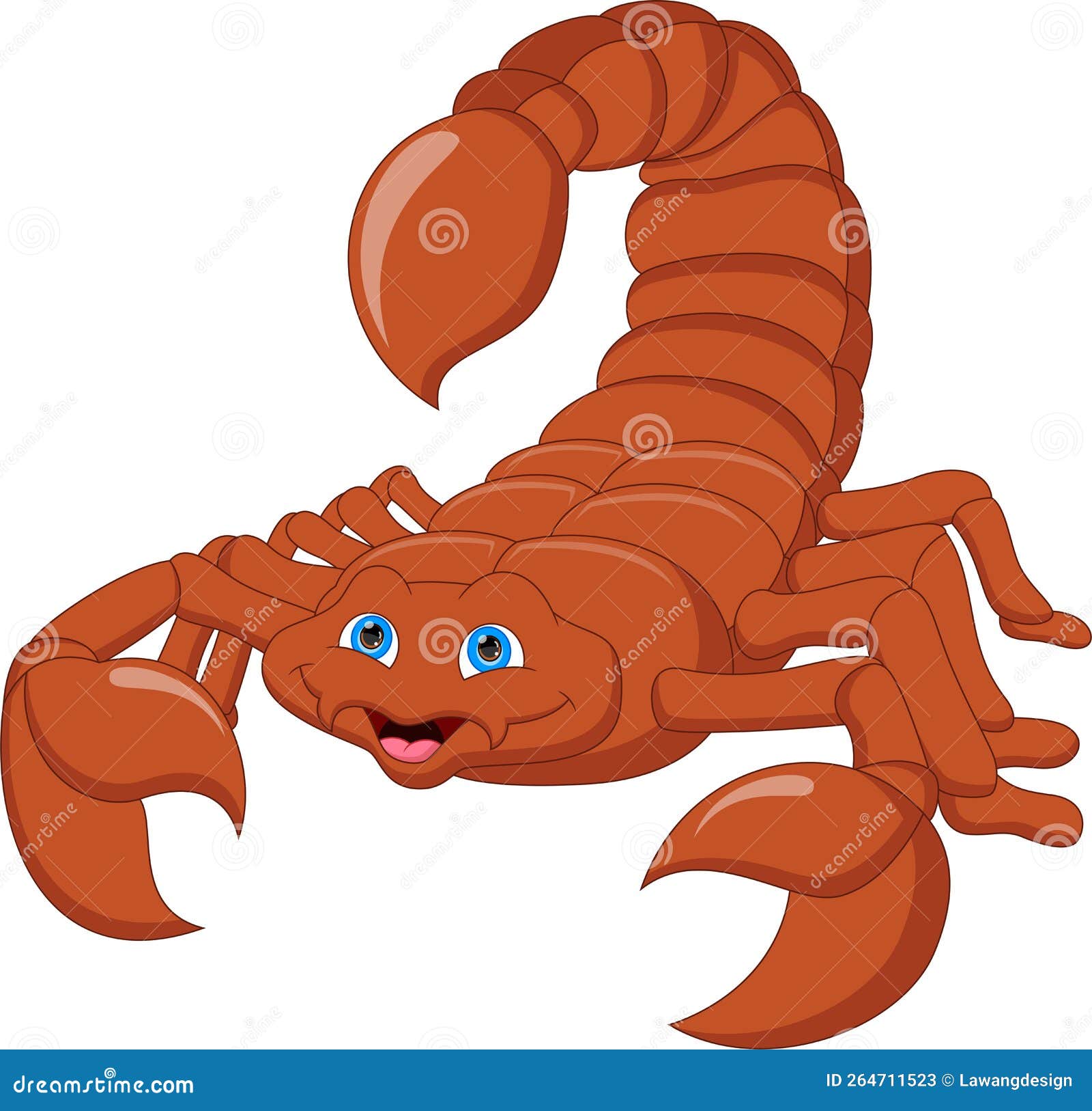 Cute Scorpion Cartoon Characters Vector Illustration. For Kids Coloring ...
