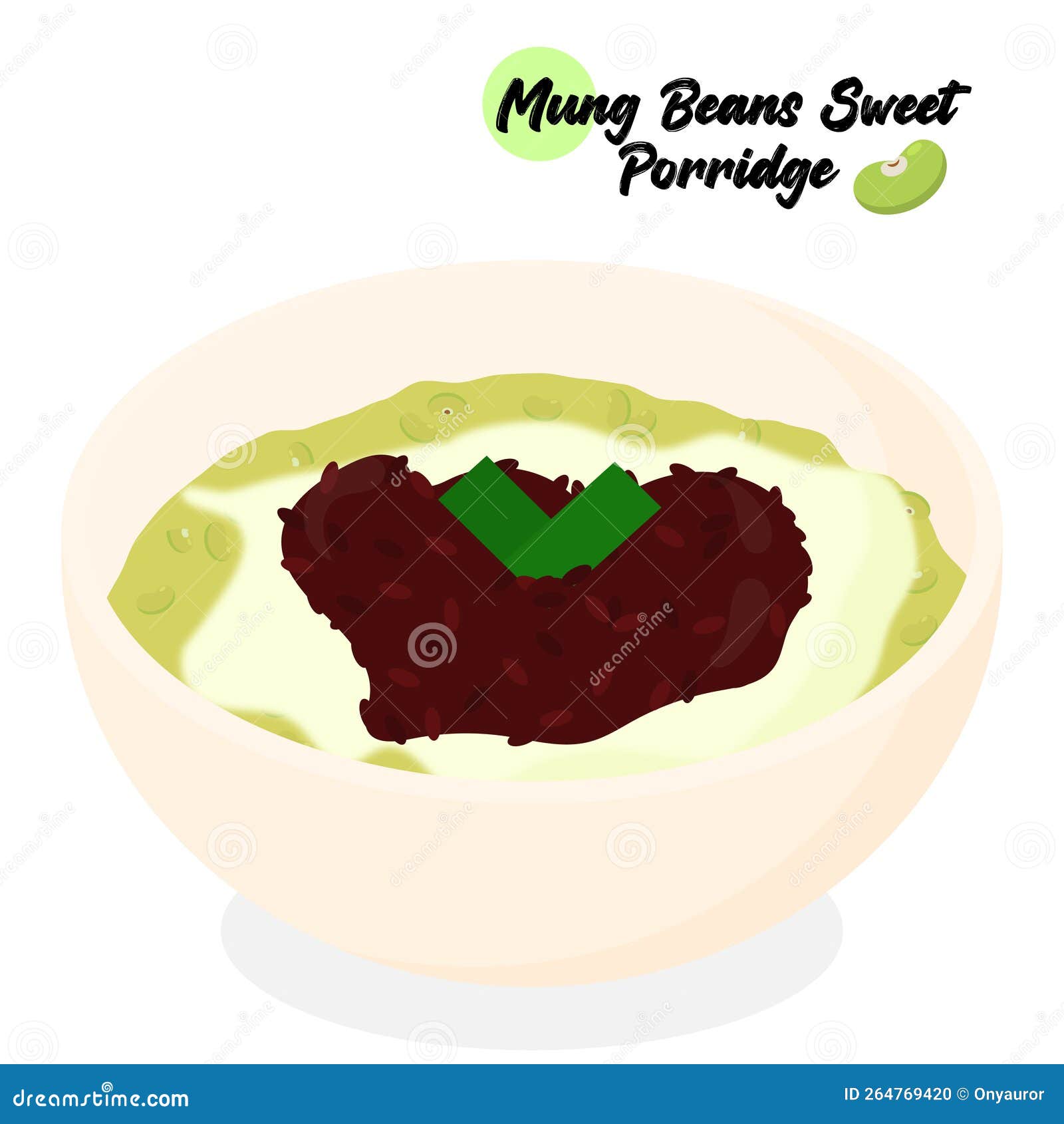 Mung beans sweet porridge stock vector. Illustration of food - 264769420