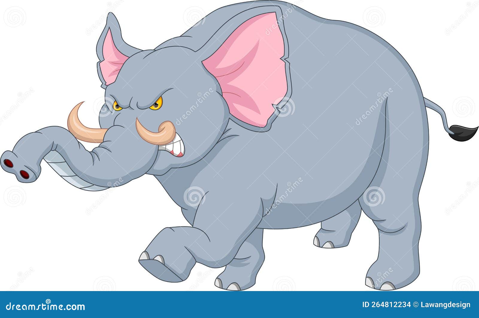 Angry elephant cartoon stock vector. Illustration of grey - 264812234