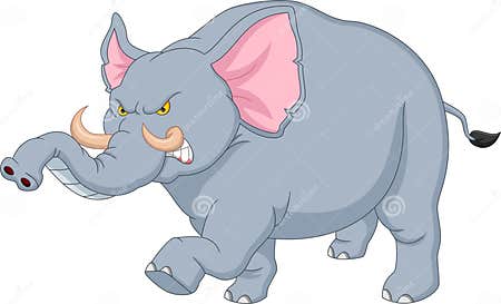 Angry elephant cartoon stock vector. Illustration of grey - 264812234