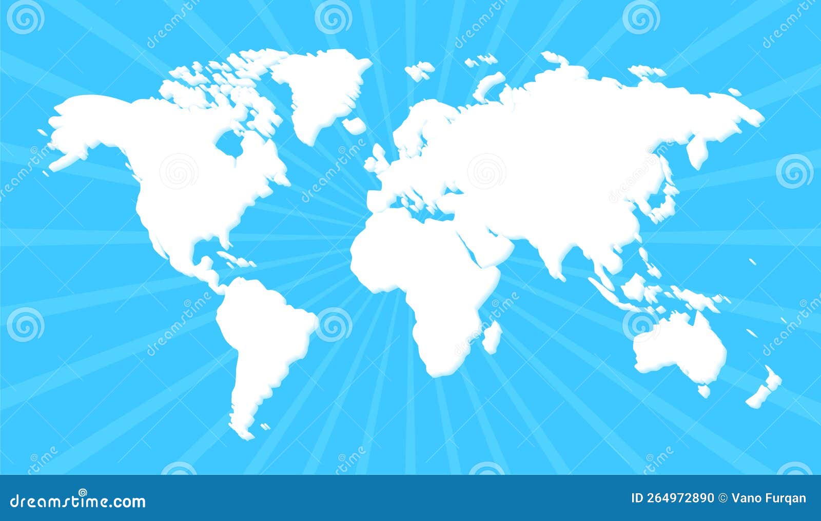 Flat World Map with Shades Isolated on a Bright Blue Background Design ...