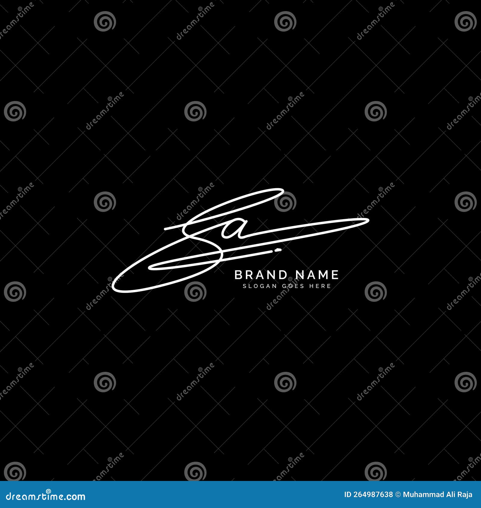 Initial Letter SA Logo in Signature and Handwritten Style Stock Vector ...
