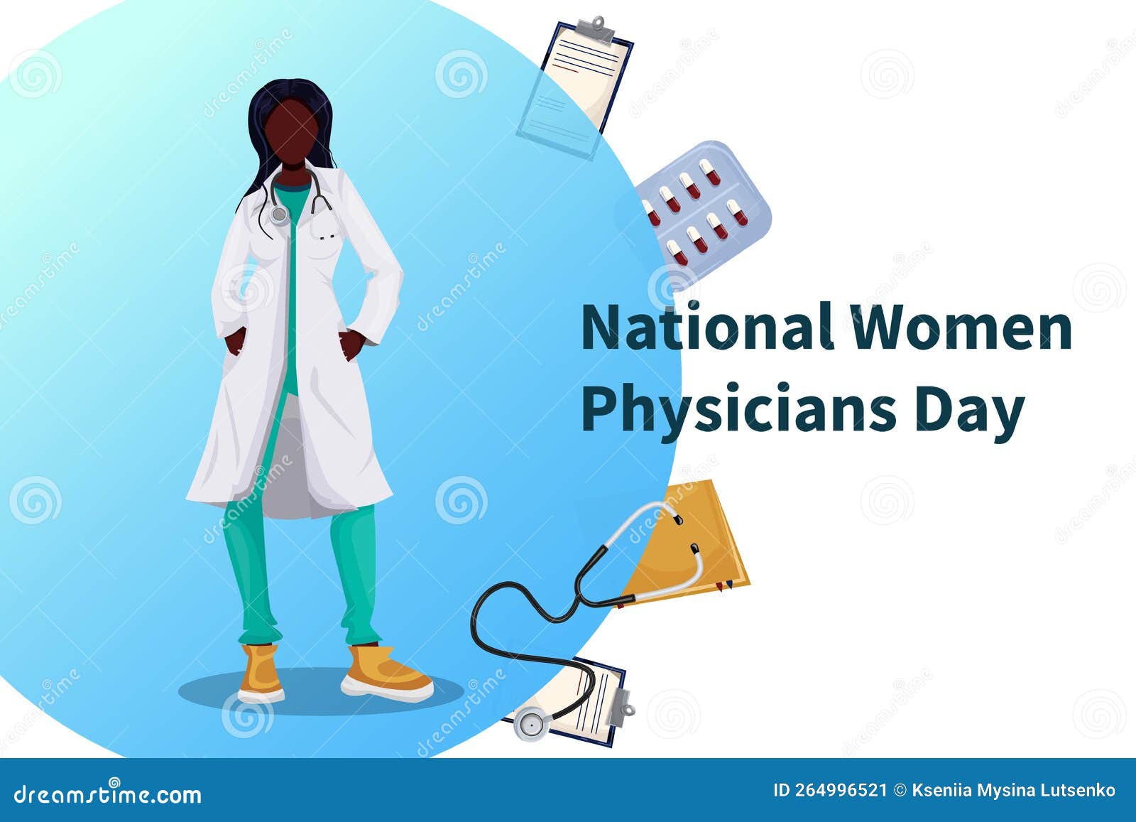 National Women Physicians Day.Woman Doctor in a Uniform. Stock Vector ...