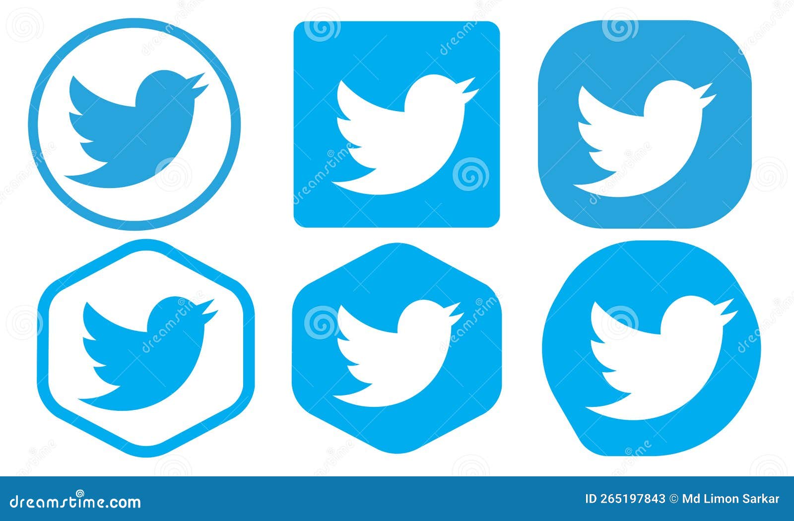 Twitter Birds Icon, Twitter Logo Birds Vector Icon Pack EPS Editorial ...