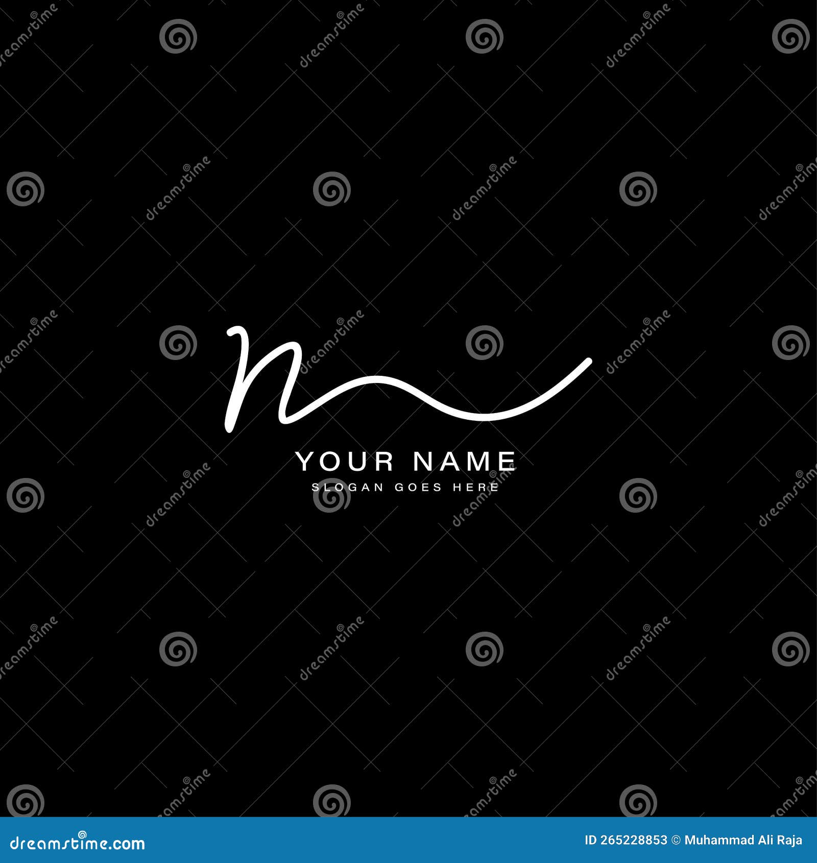 Initial Letter N Logo, Handwritten and Signature in Joining Style for ...