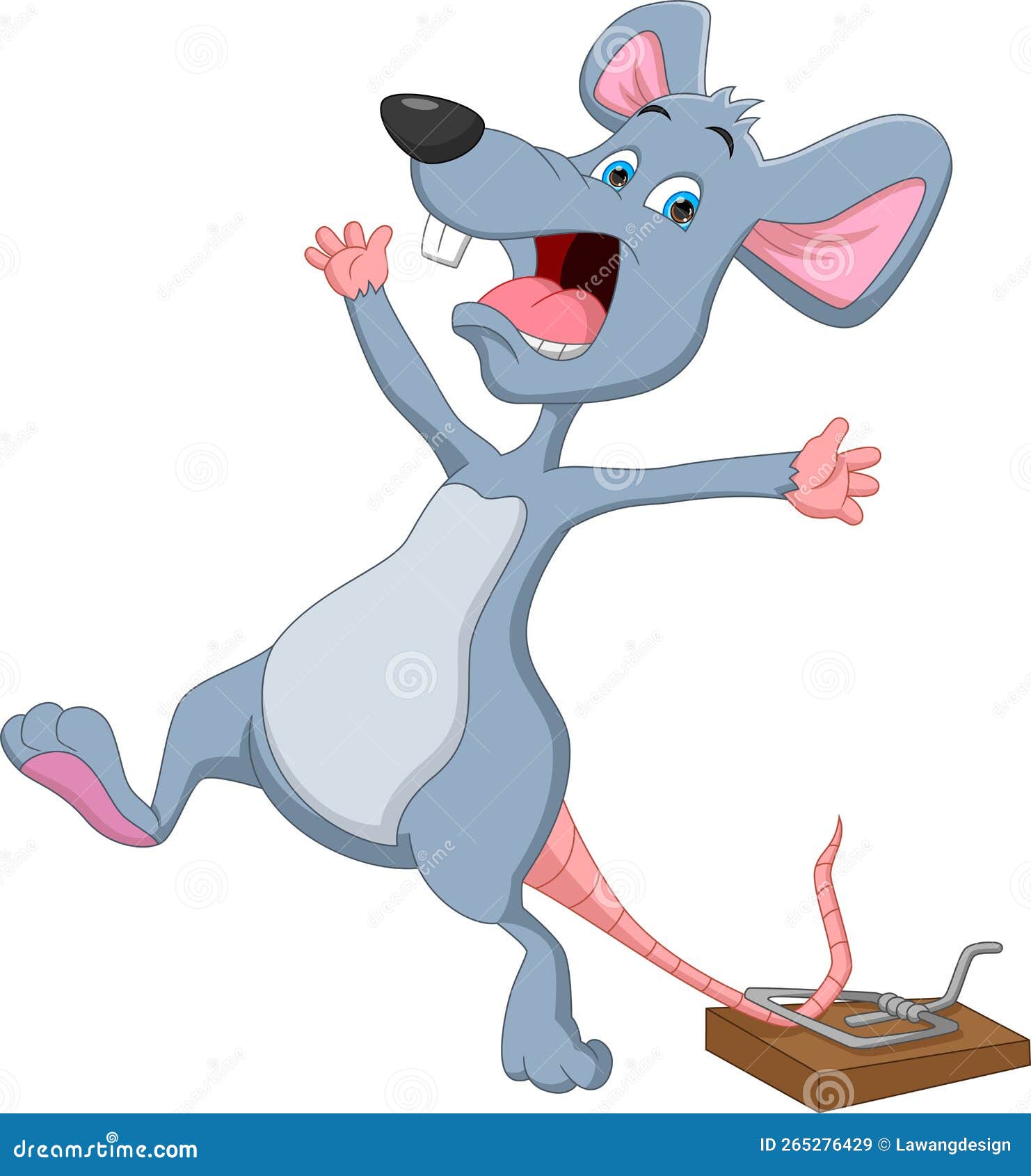 Cartoon Mouse Caught in a Mousetrap Stock Vector - Illustration of dead ...