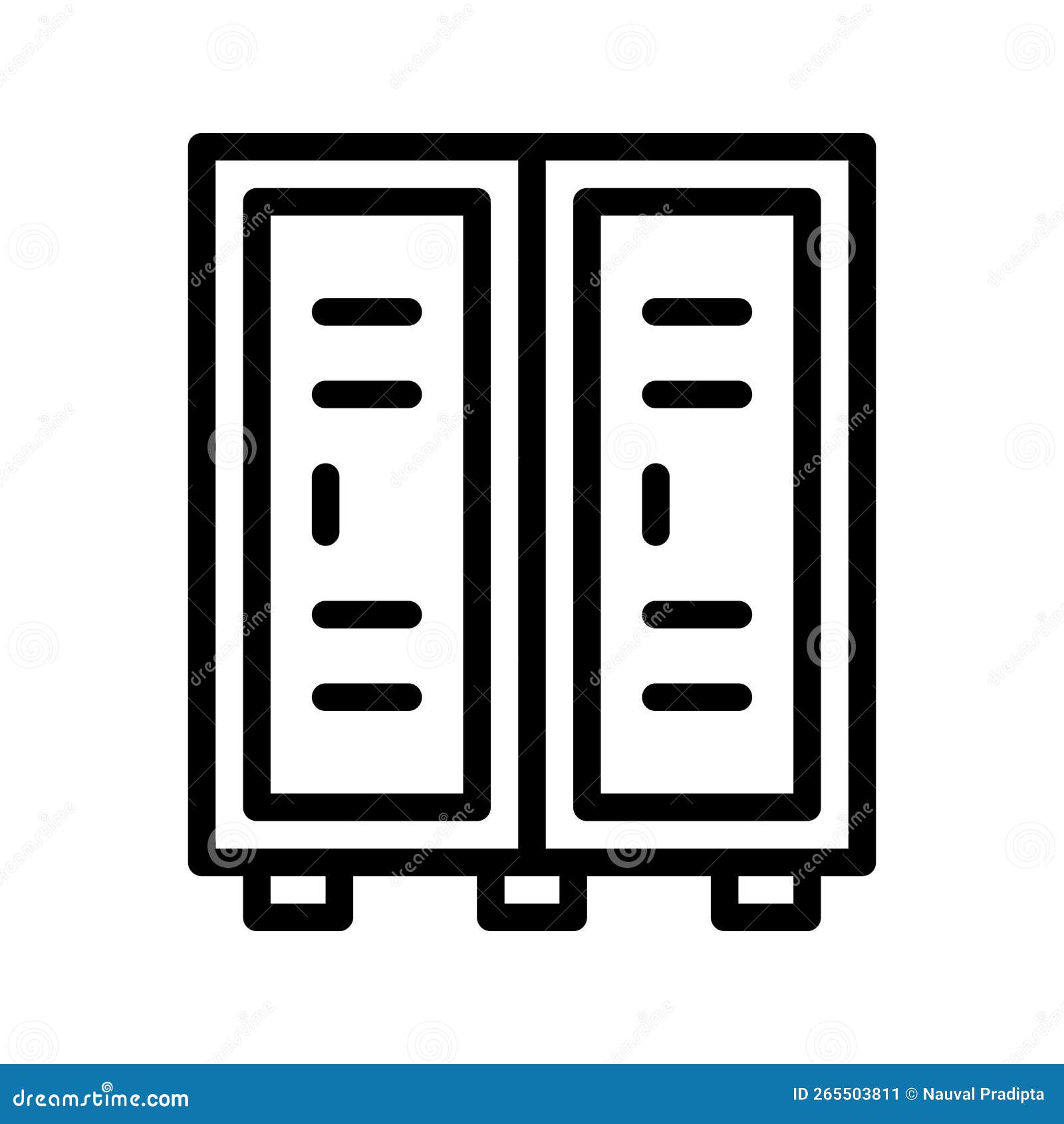 Locker Line Icon, Outline Symbol, Vector Illustration, Concept Sign ...