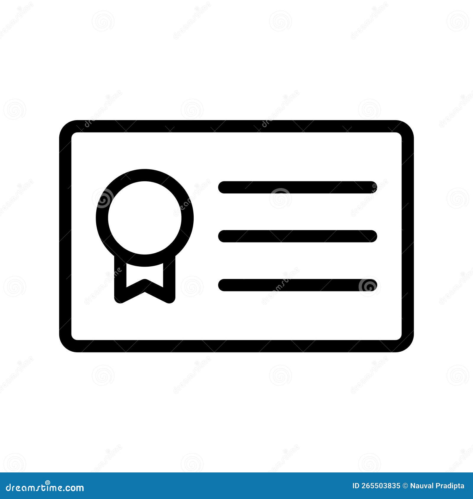 Certificate Line Style Icon Stock Vector - Illustration of white ...