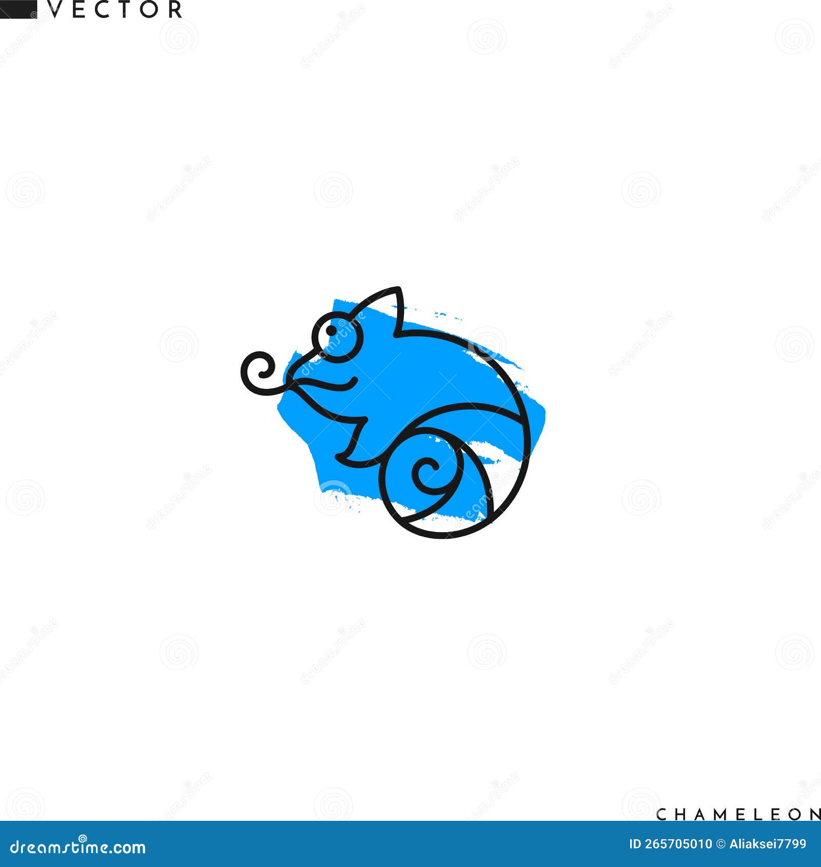 Creative Chameleon Outline Style. Abstract Animal Stock Vector ...