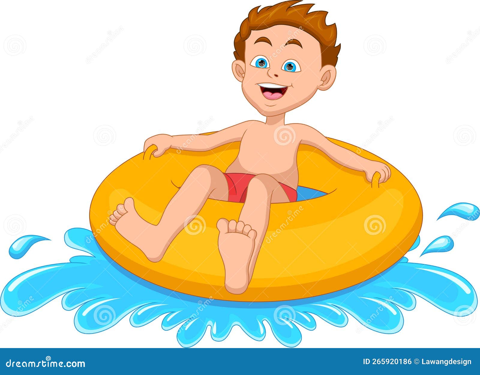 Cartoon Boy Having Fun in Swimming Pool Stock Vector - Illustration of ...