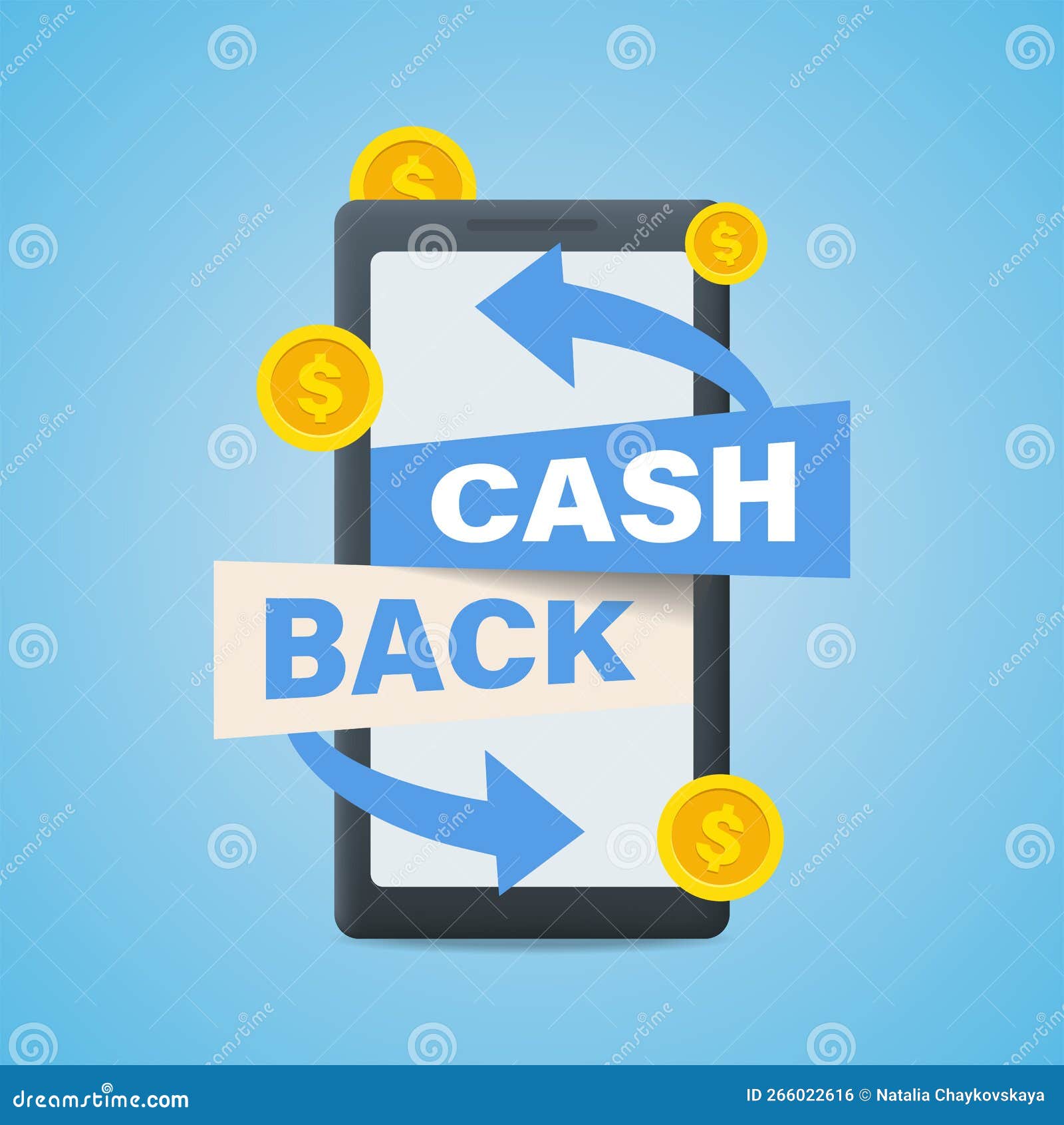 Mobile Cash Back Service, Financial Payments Smartphone Mobile Screen ...