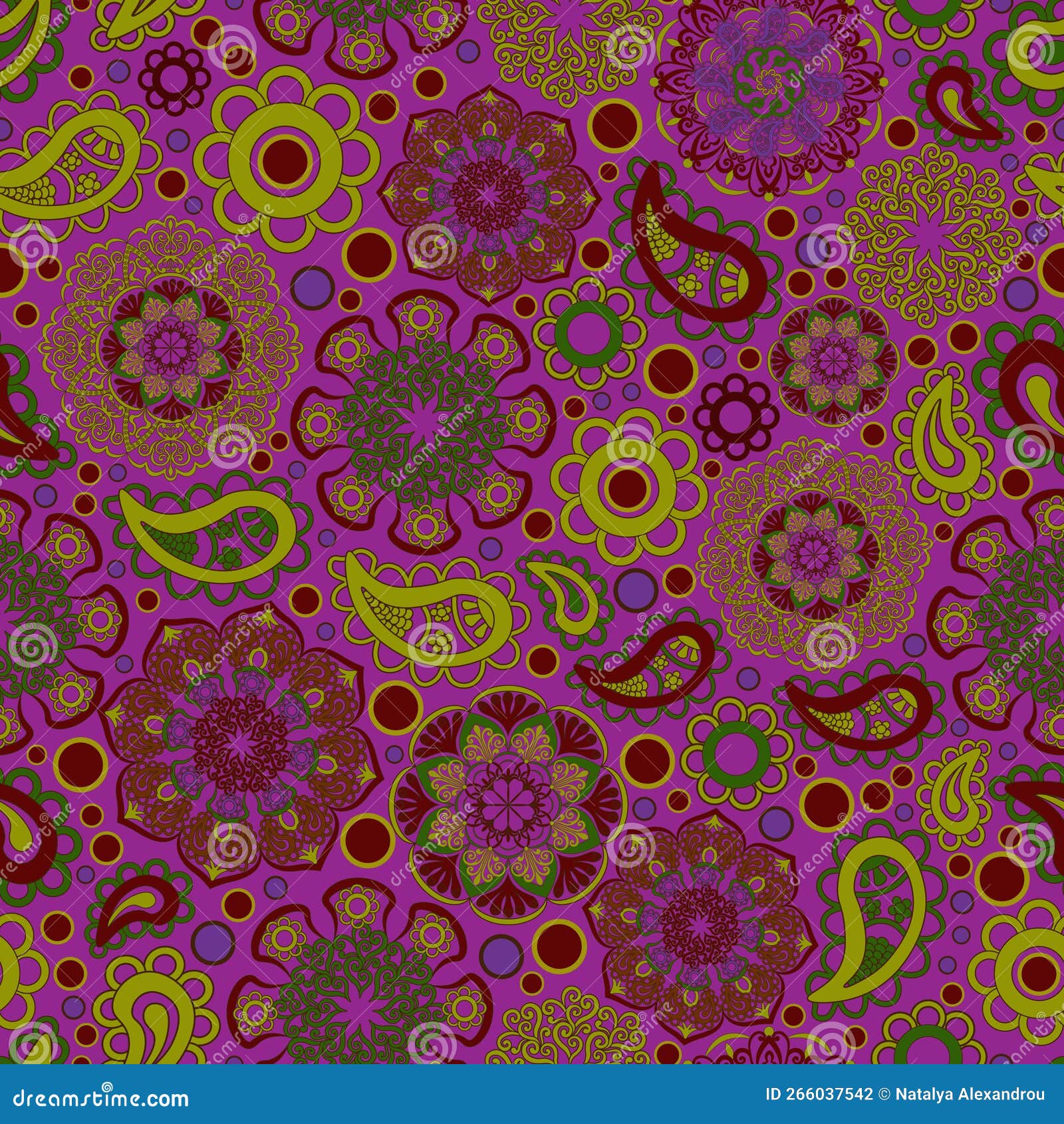 Boho Style Ornamental Pattern, Fashionable, Colourful Pattern, Green ...