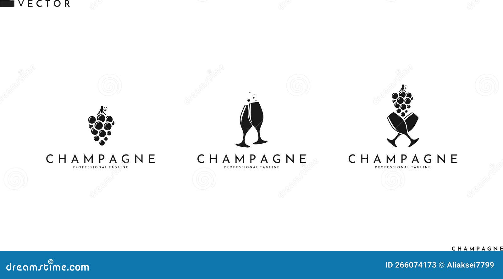 Wine Shop Set. Champagne Logo Stock Vector - Illustration of symbol ...