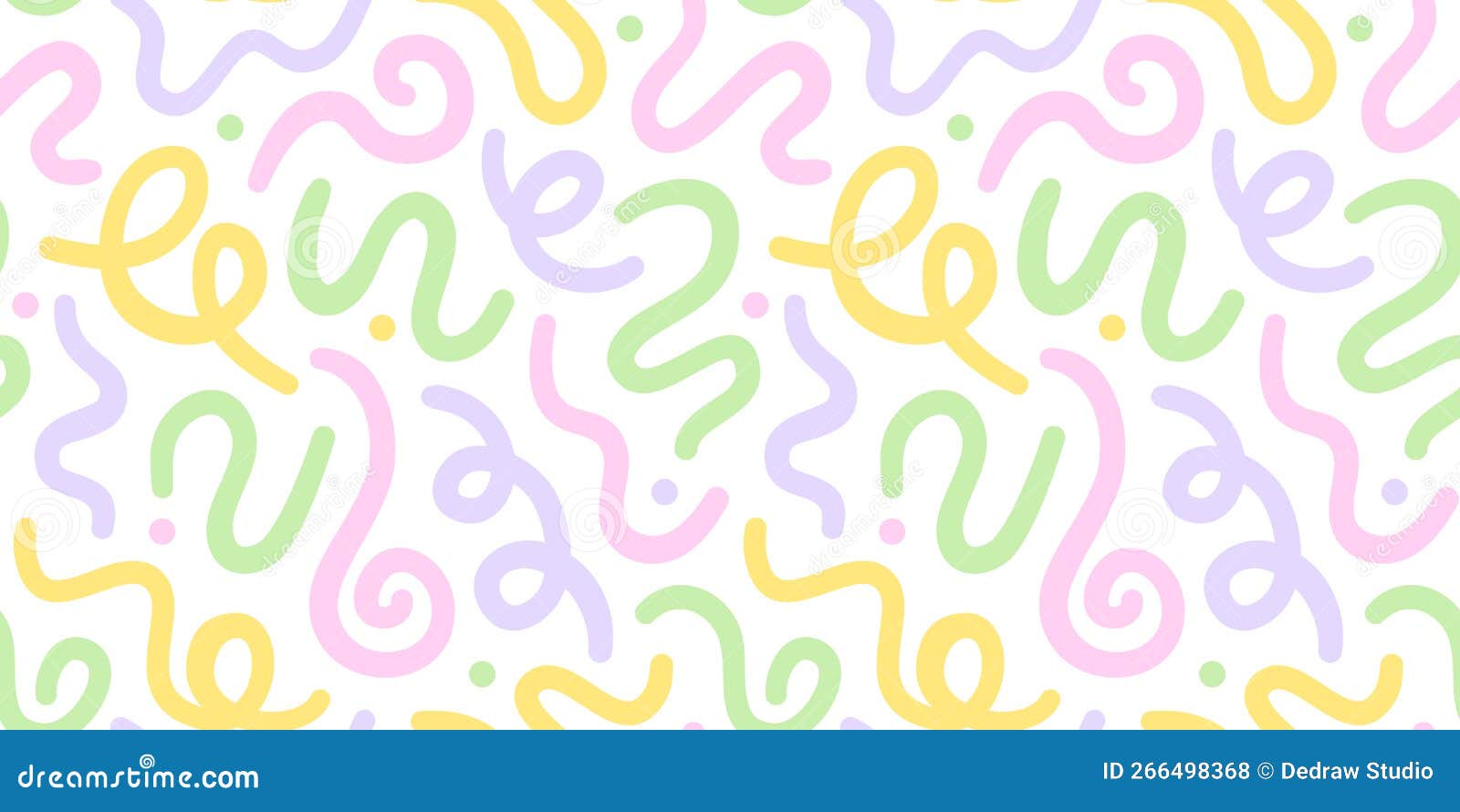 Fun Colorful Line Doodle Seamless Pattern Stock Vector - Illustration ...