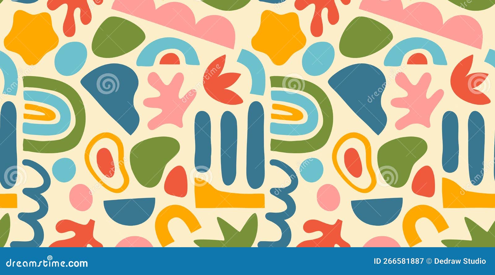 Abstract Seamless Pattern with Colorful Doodles Stock Vector ...