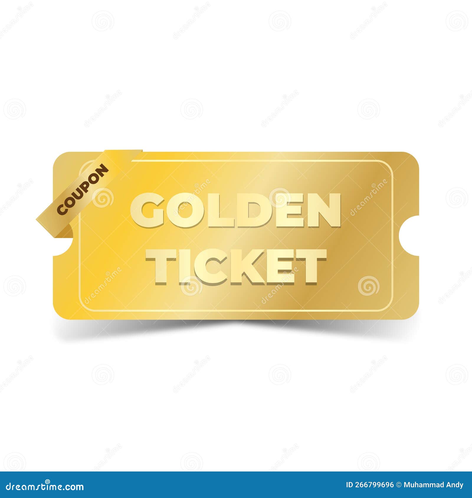 Gold Ticket Icon In Trendy Design Style. Gold Ticket Icon Isolated On ...
