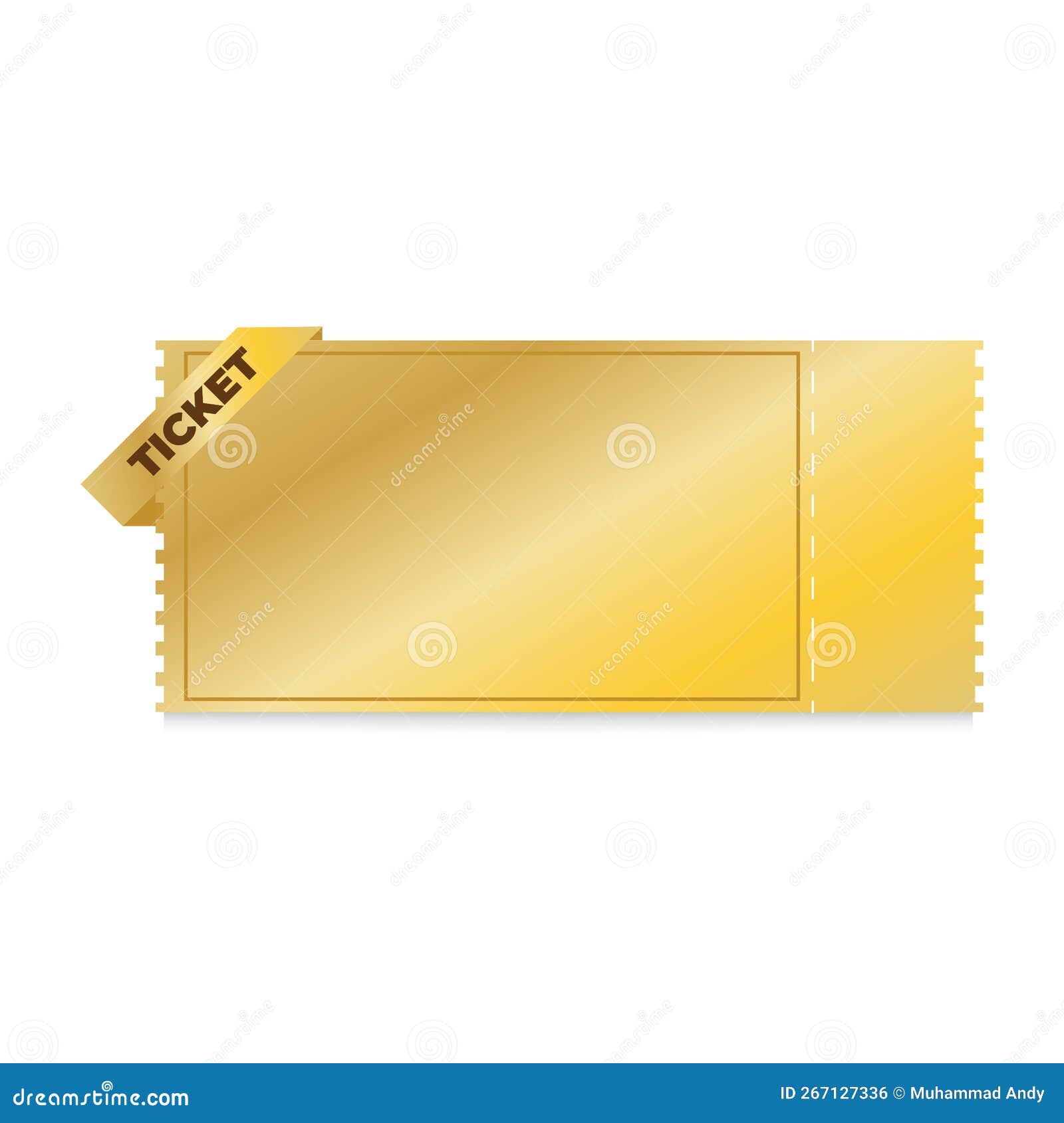 Gold Ticket Icon. Realistic Illustration of Gold Ticket Icon for Web ...