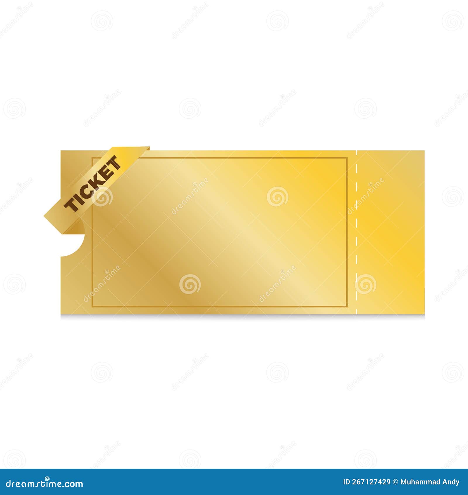 Golden Ticket Blank Template Coupon Card Voucher Template Vector ...
