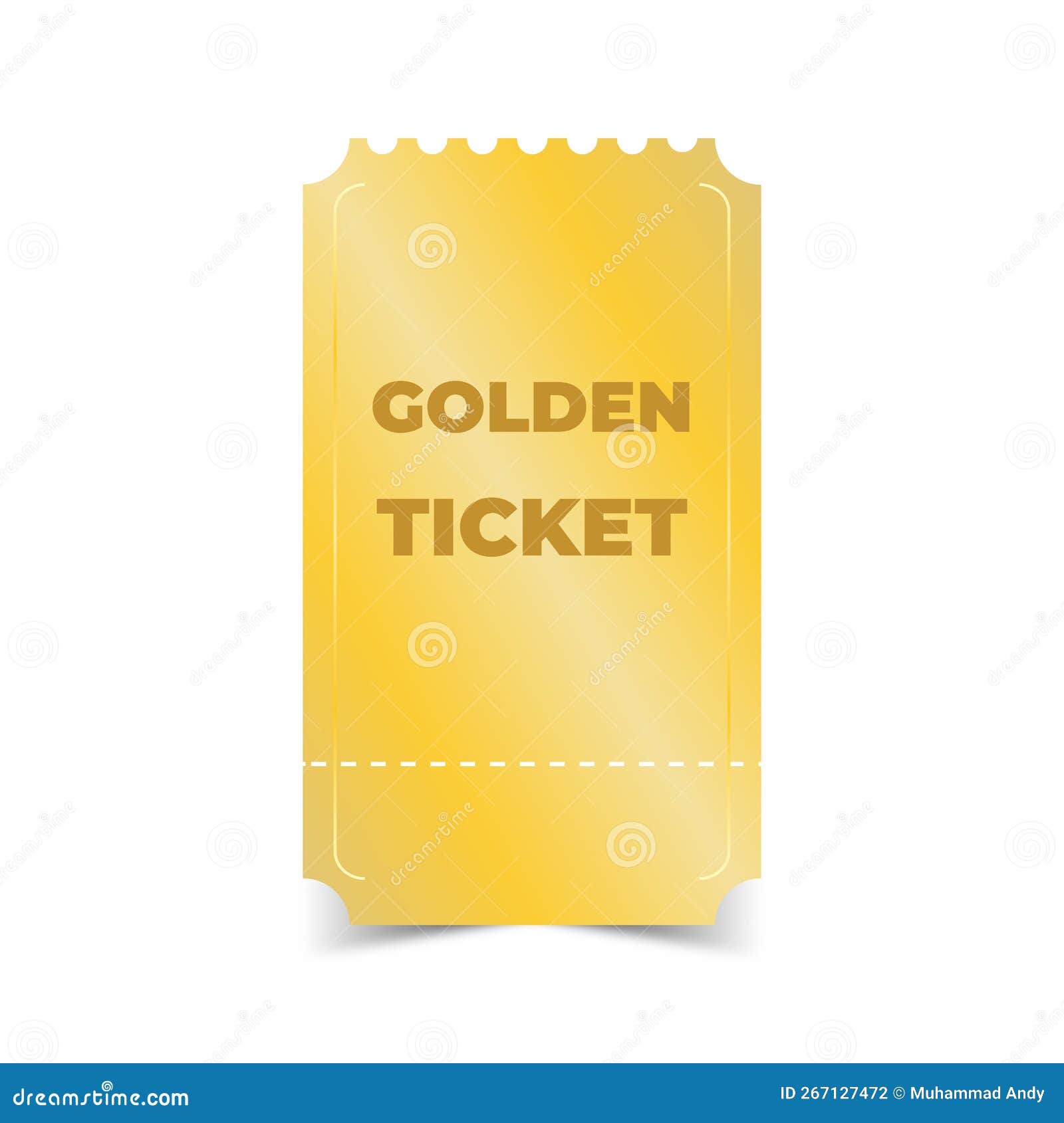 Gold Ticket Icon In Trendy Design Style. Gold Ticket Icon Isolated On ...