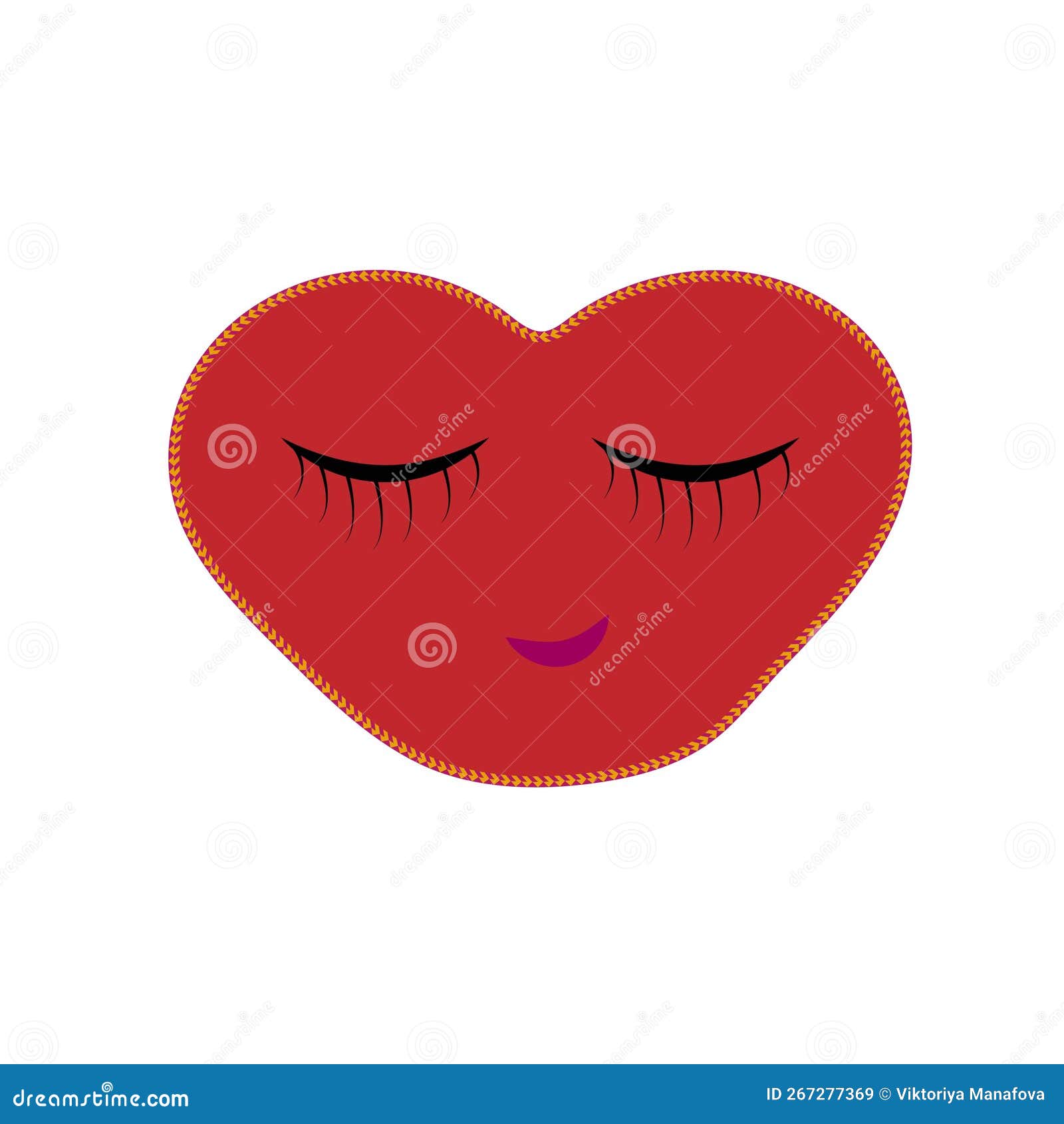 Heart with face stock vector. Illustration of long, mouth - 267277369