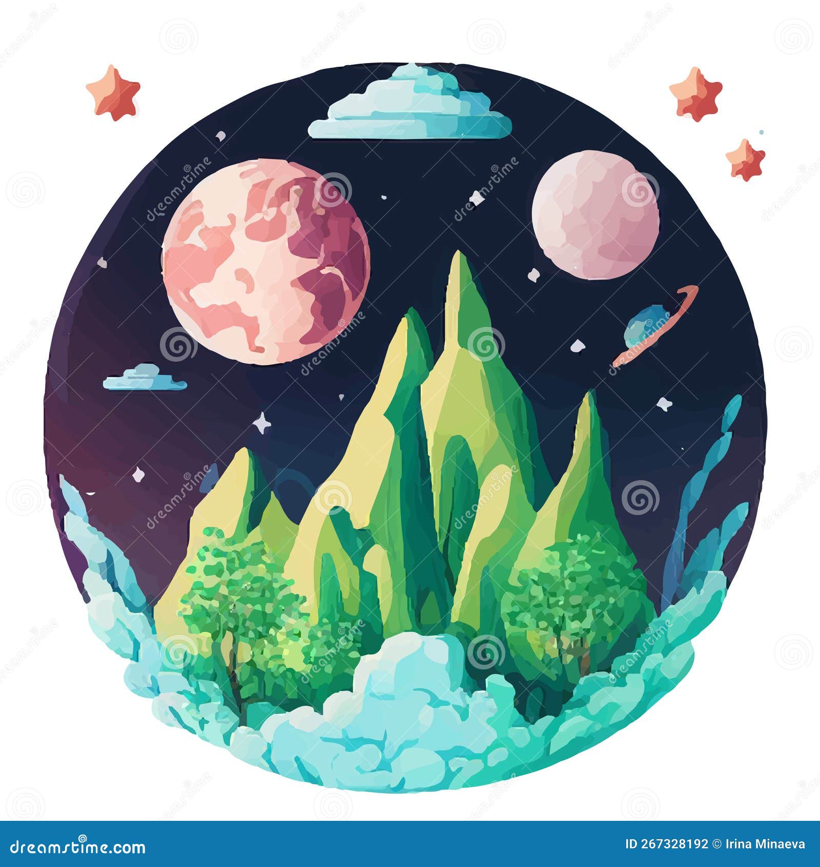 Space View from Earth, Vector Image Stock Vector - Illustration of ...