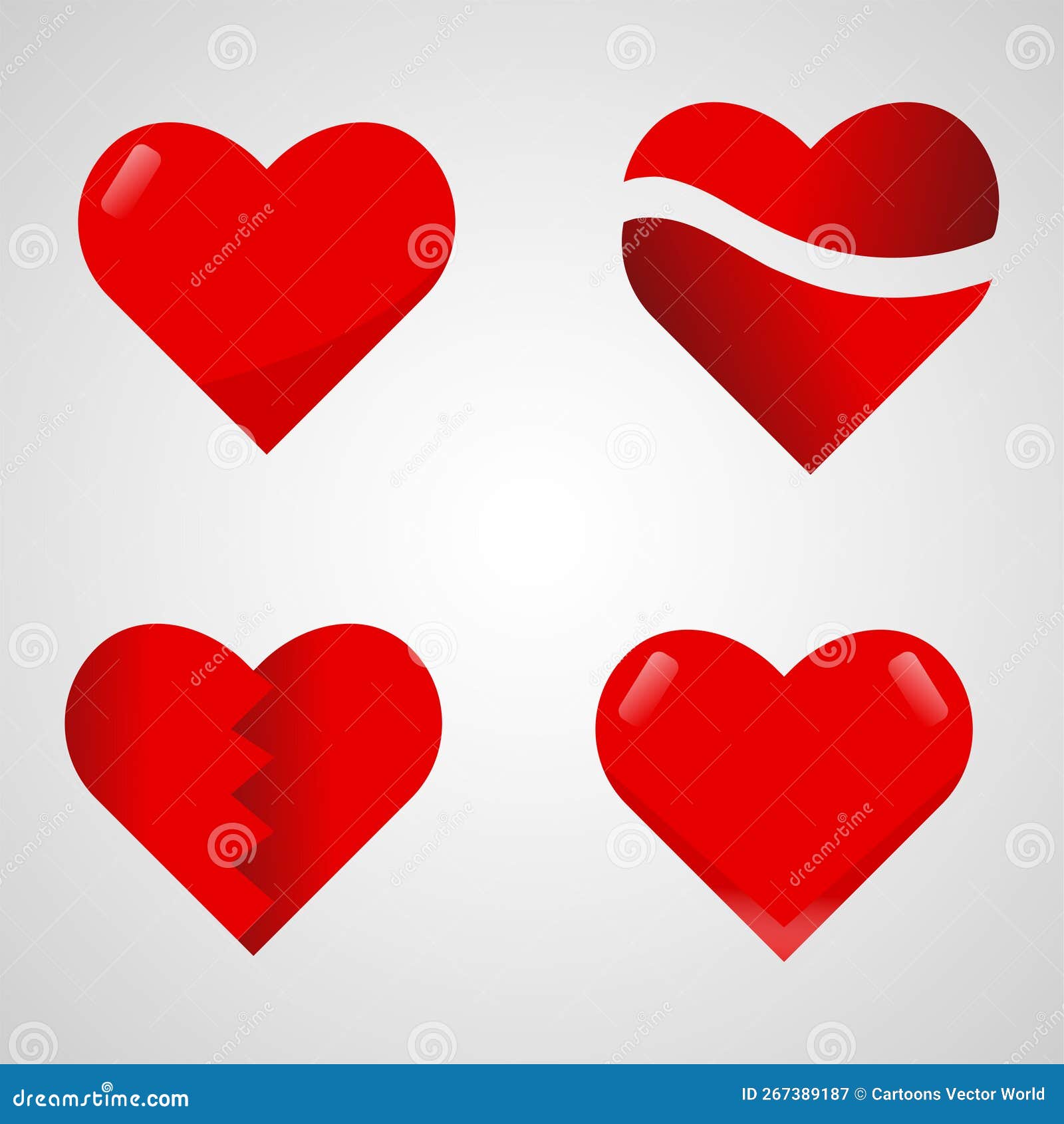 Red Hearts Icons Vector Illustration. Stock Vector - Illustration of ...