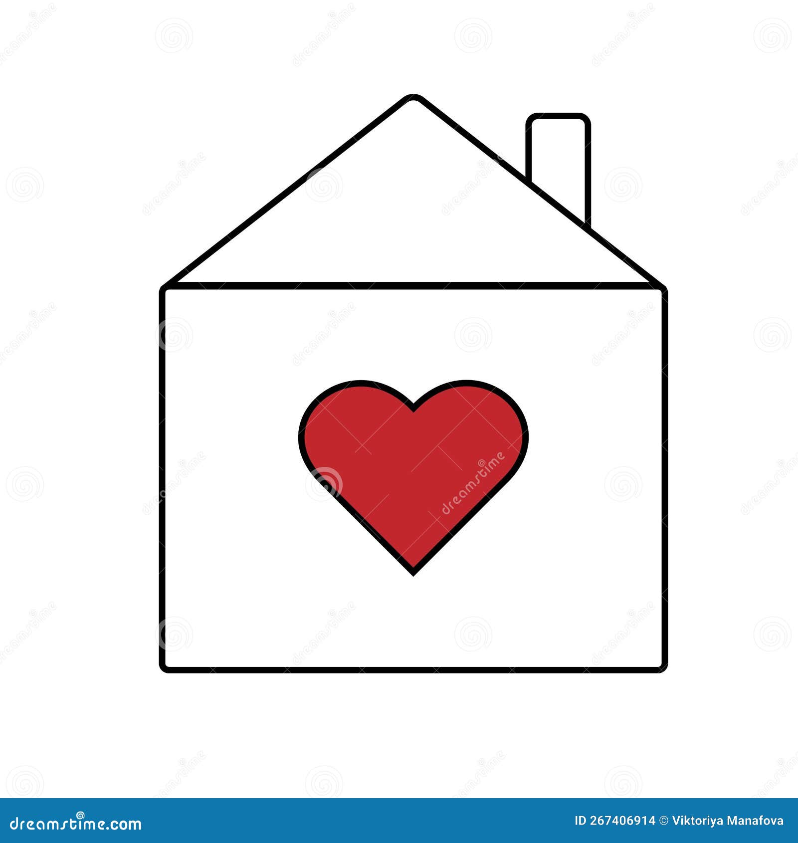 House with heart stock vector. Illustration of house - 267406914