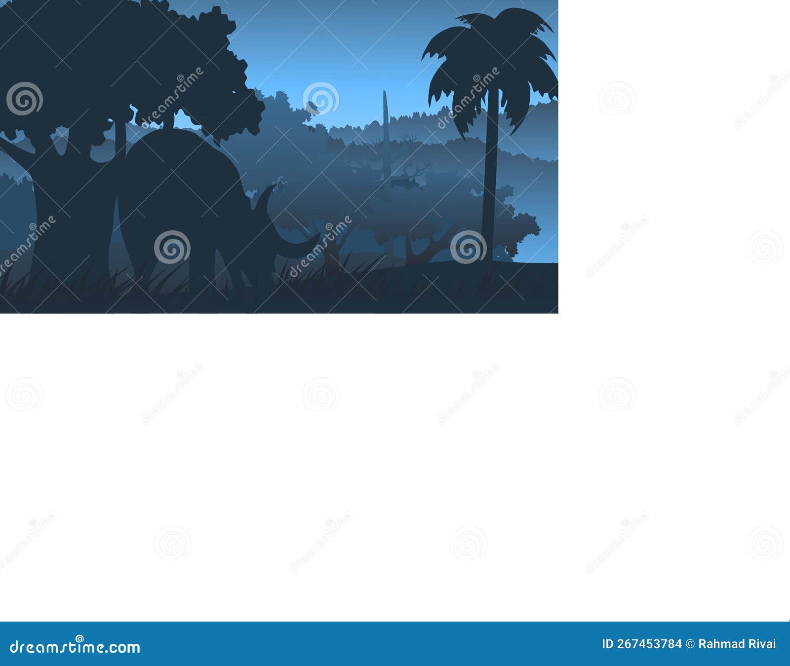 Buffalo on the Grass Field in the Forest Stock Vector - Illustration of ...